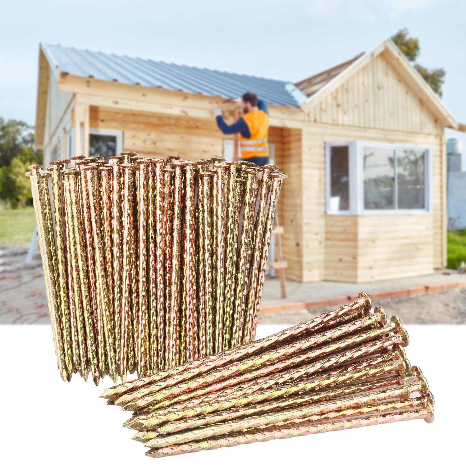 Snapklik.com : 100 PCS 6 Inch Spiral Metal Galvanized Landscape Spikes ...