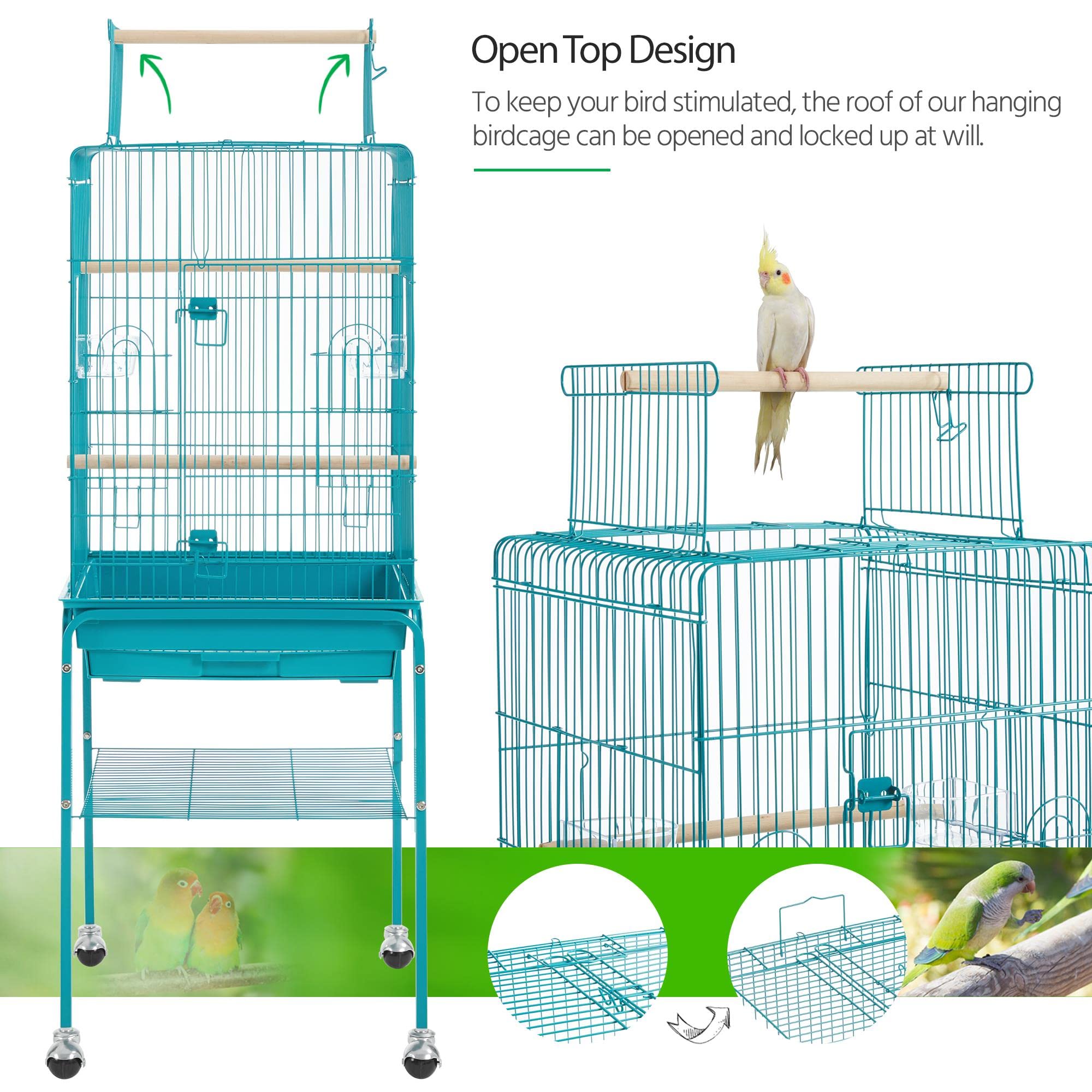 Snapklik.com : Yaheetech Iron Open Top Bird Cage Parrot Cage