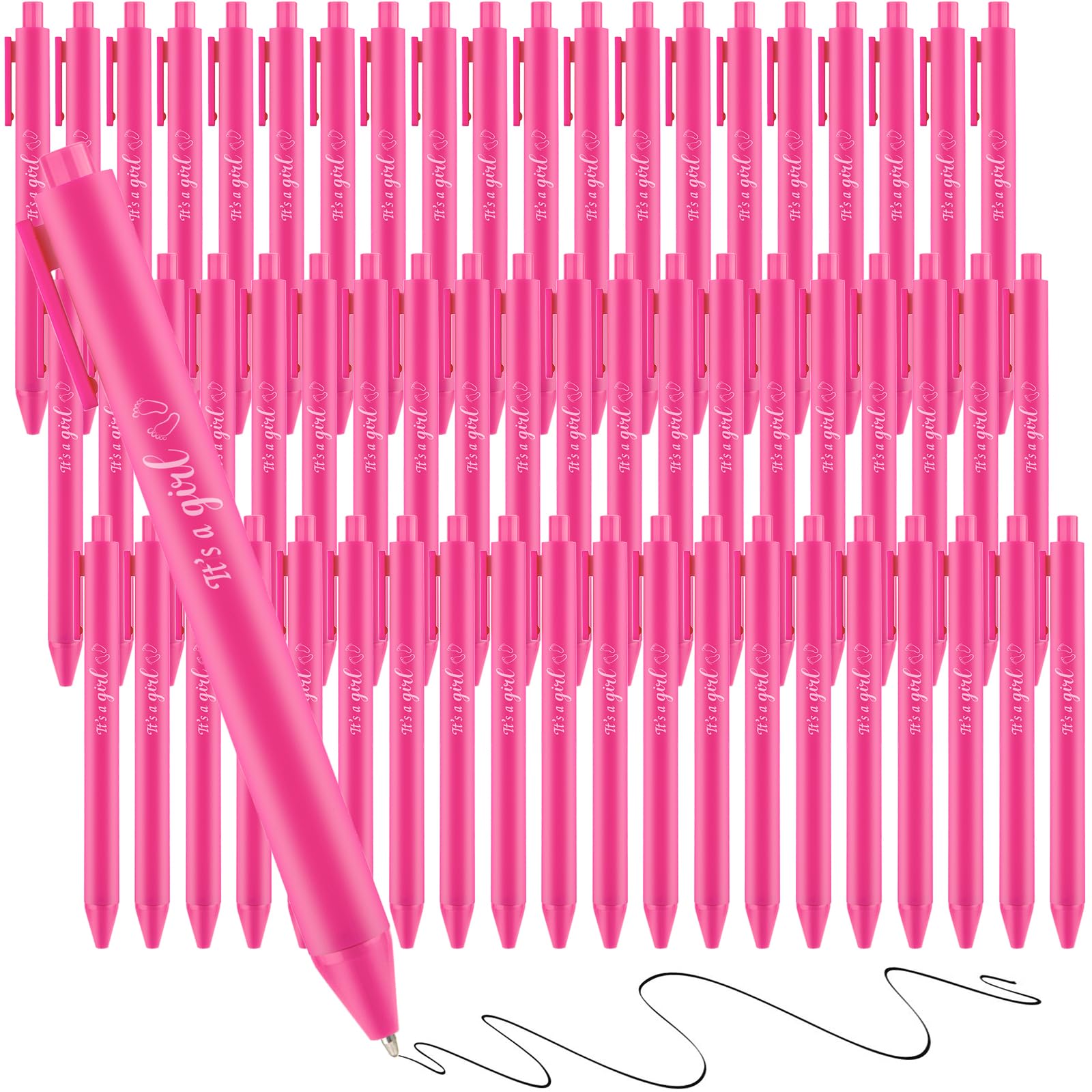 Amazon.com: 60 Pcs Baby Shower Ballpoint Pen Pink Baby Shower Pen Baby ...
