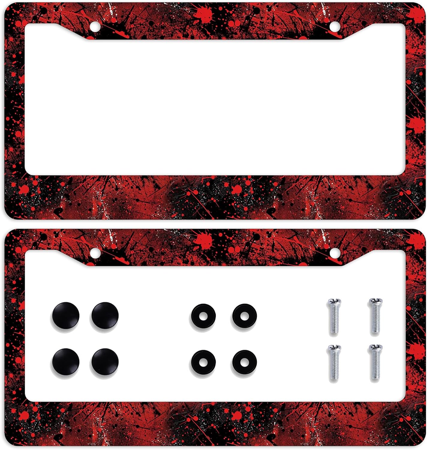 Amazon.com: Blood Splatter License Plate Frame Red Black Paint Gothic ...