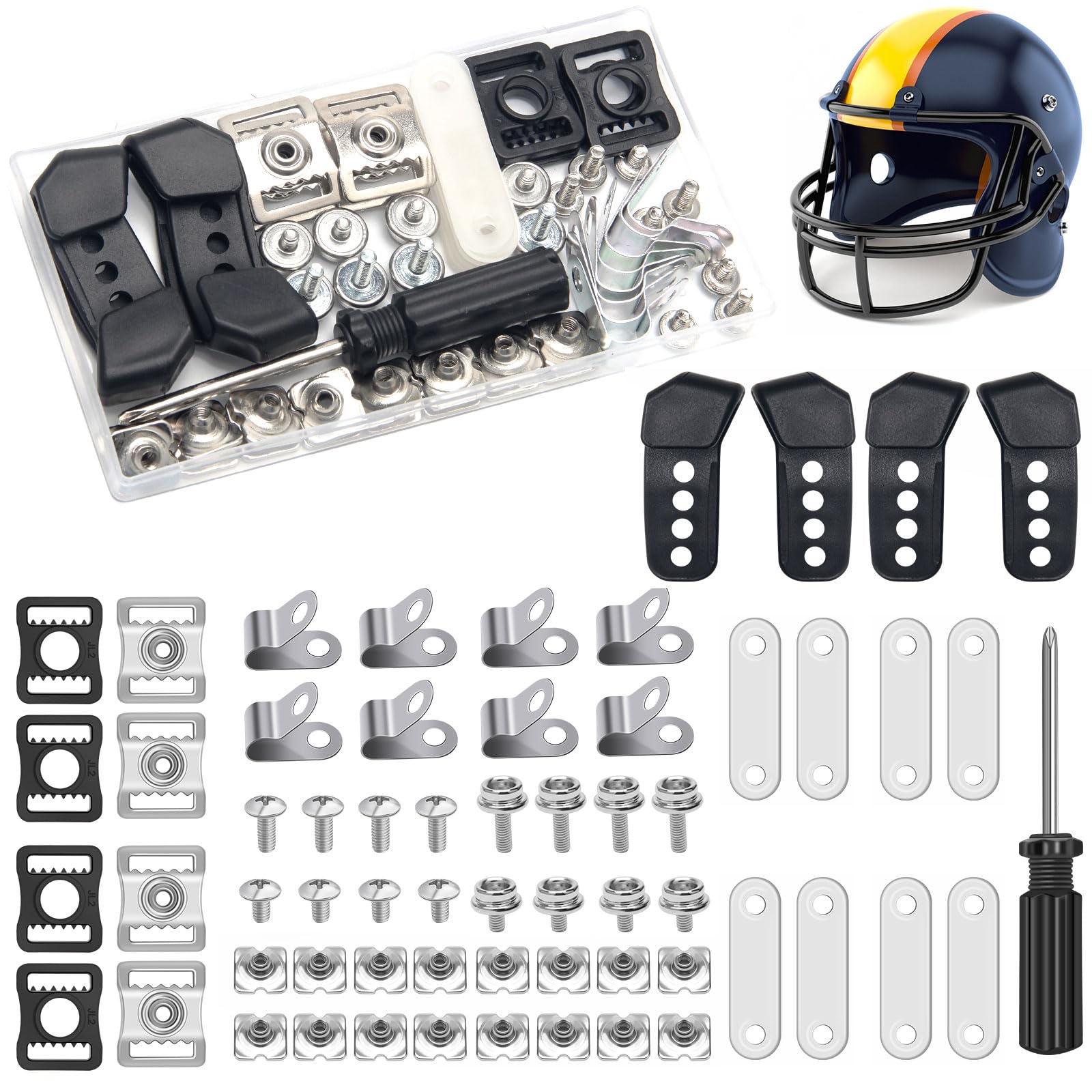 Amazon.com : 61 Pcs Hockey Helmet Repair Kit, Anglecai Football Helmet ...
