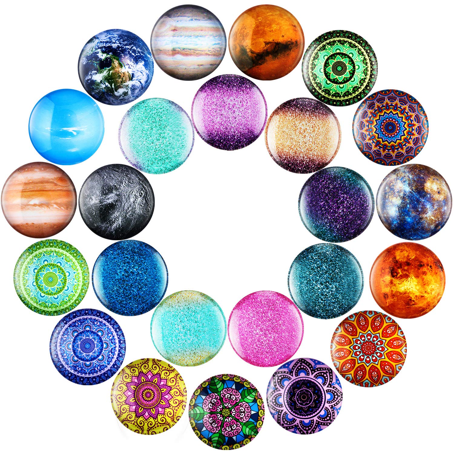 Buy 24 Pieces Glass Fridge Magnets Decorative Refrigerator Magnets ...