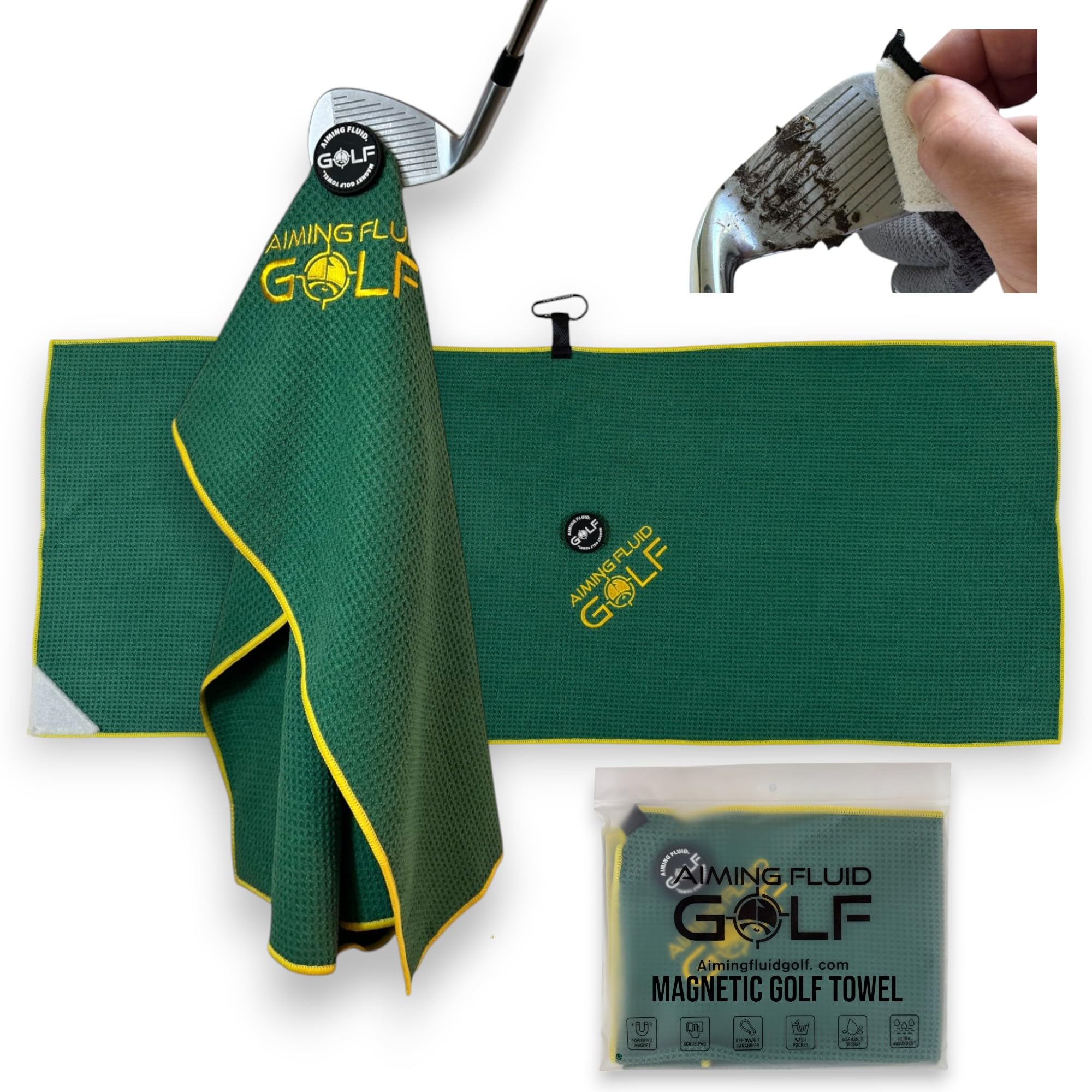 Amazon.com: Multi-Function Magnetic Golf Towel with Dual Wash Pockets ...