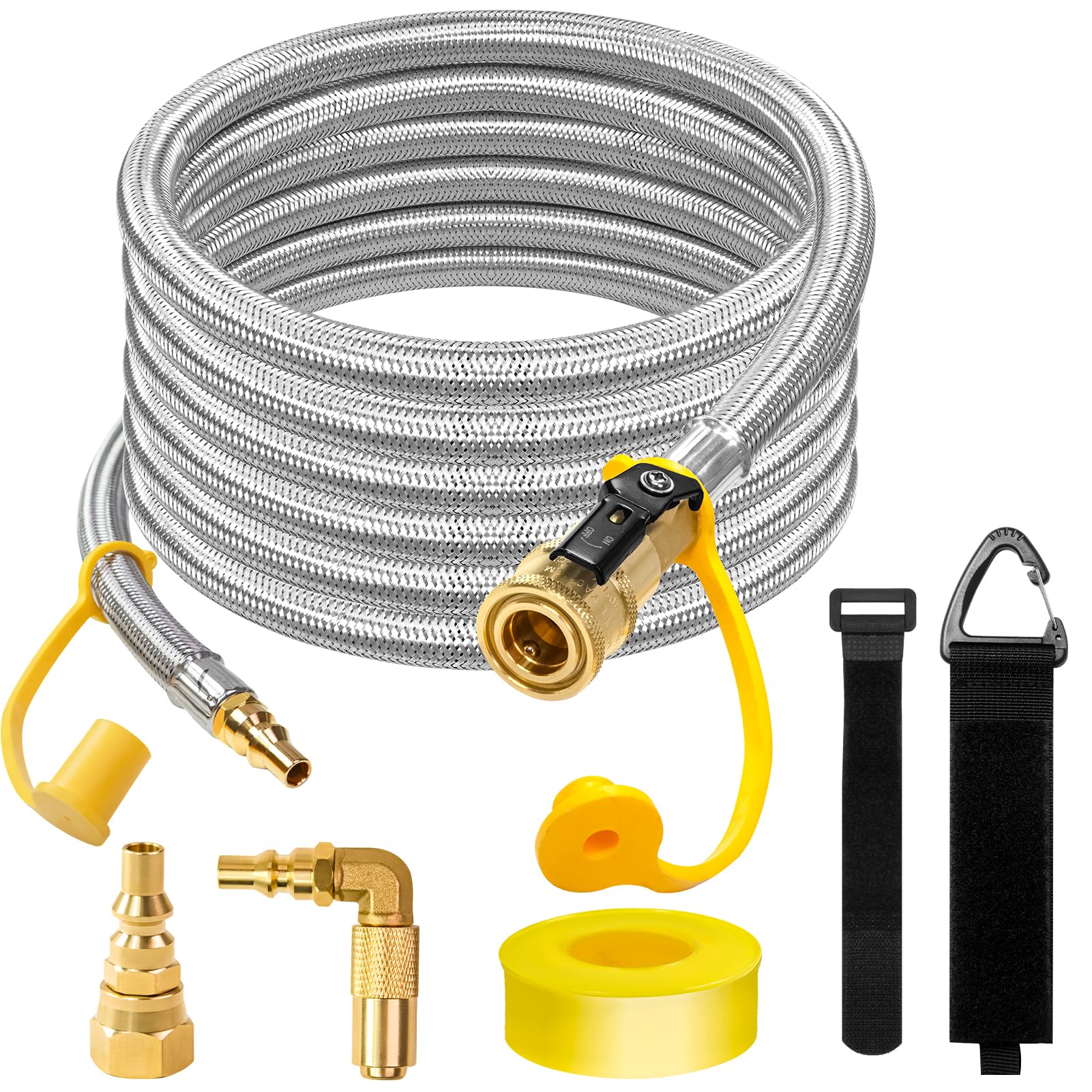 Amazon.com : 12Ft RV Propane Quick Connect Hose-1/4 Inch Safety Shutoff ...