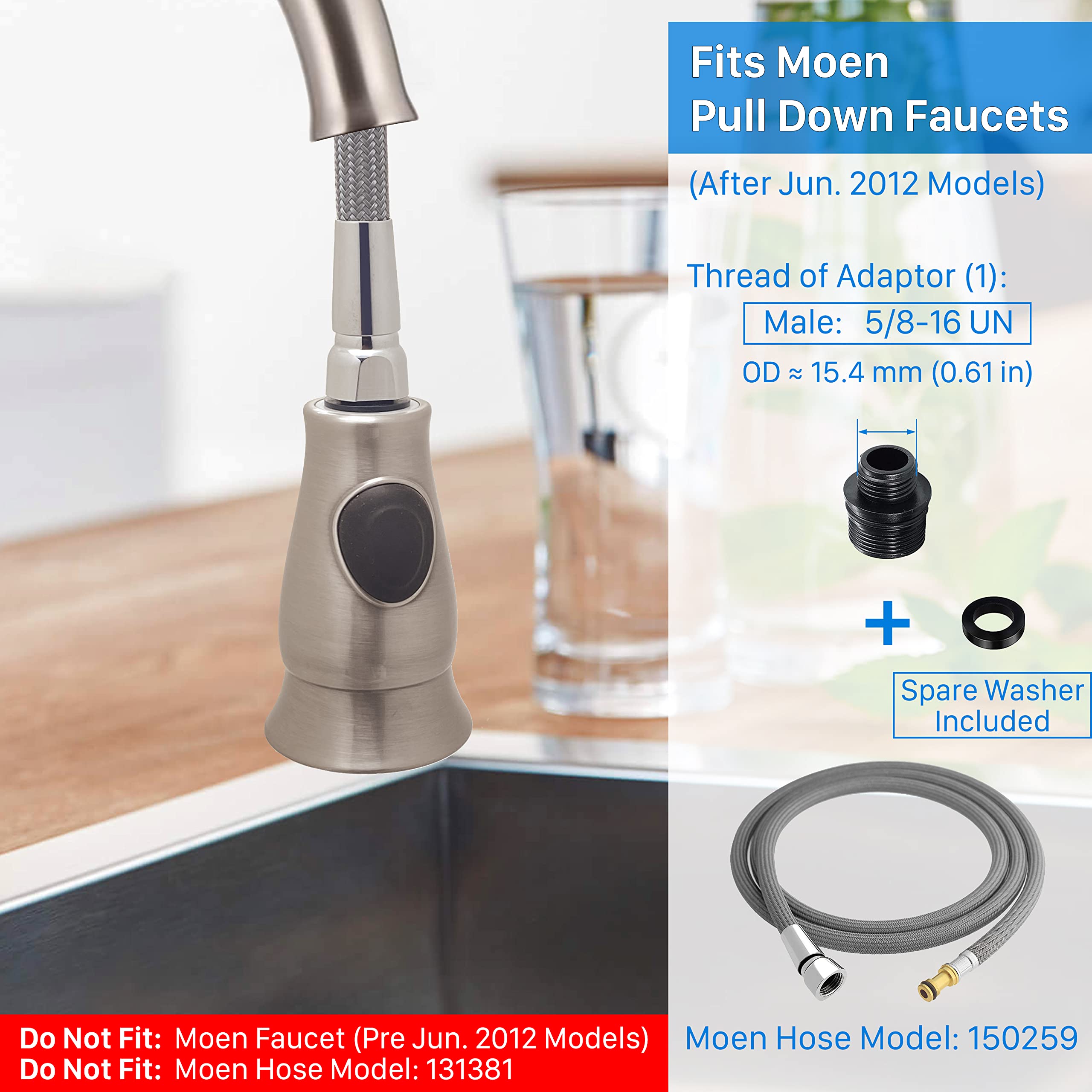 Snapklik.com : Kitchen Faucet Pull Down Spray Head, Faucet Sprayer ...