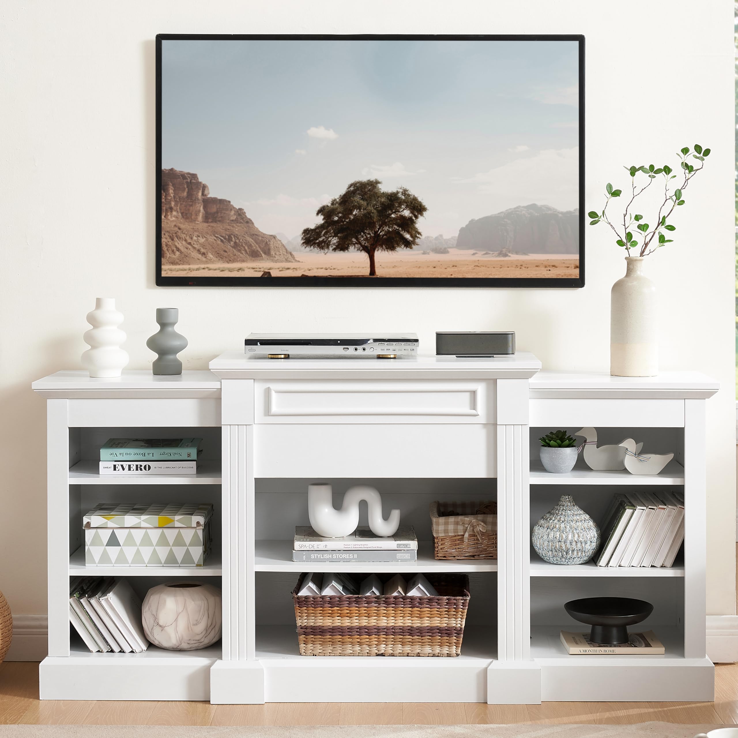 Amazon.com: Mid Century Modern TV Stand 65 Inch, Tall TV Consoles for ...