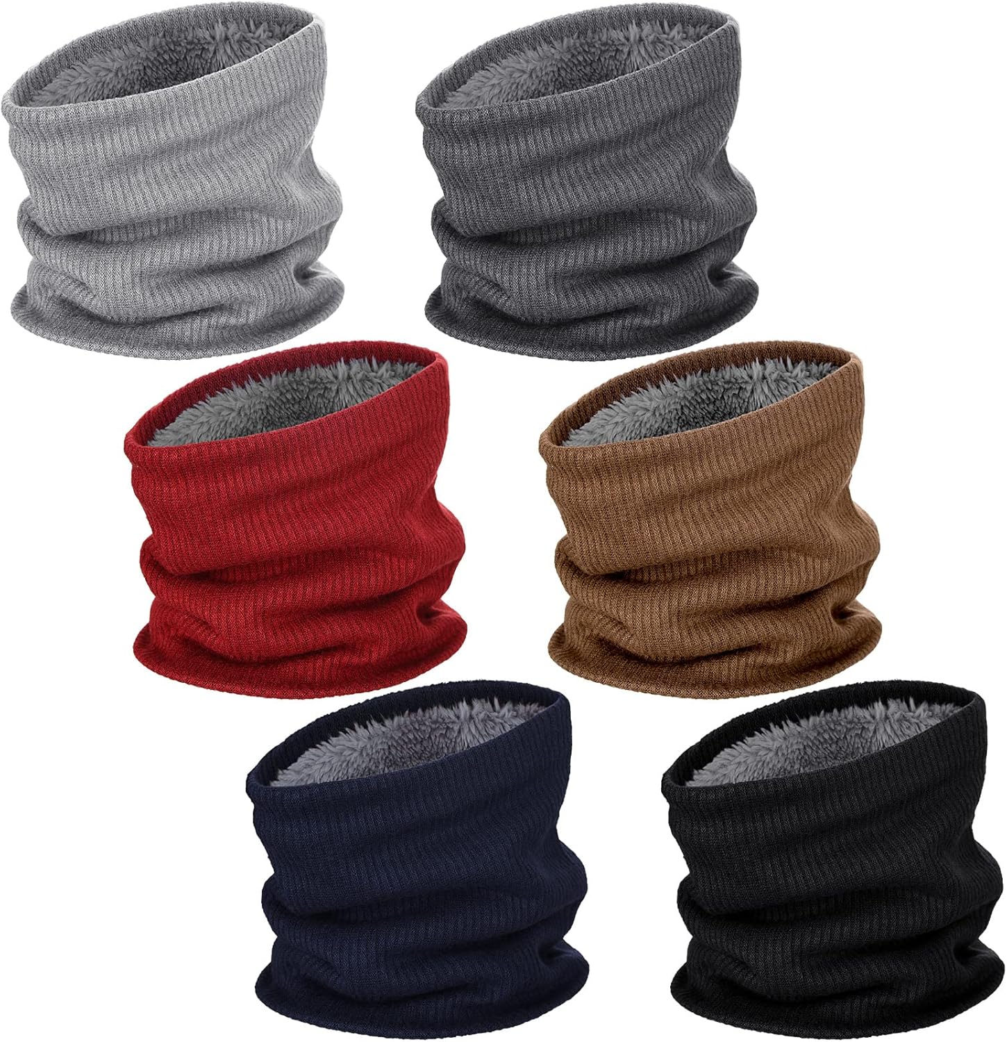 SATINIOR Winter Neck Gaiters Men 6 Pack Warmer Women Windproof Neck ...