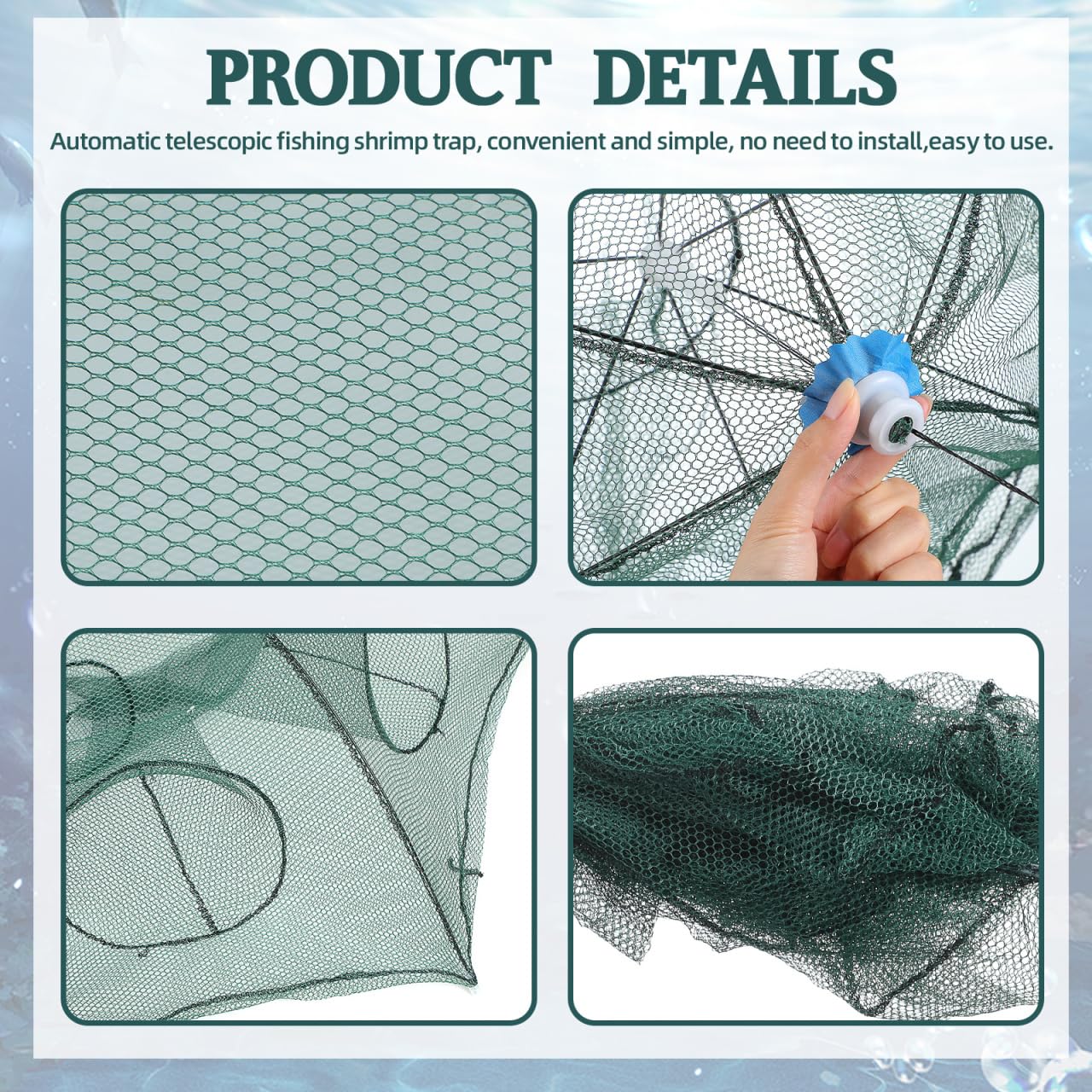 Crayfish Trap Minnow Trap 4/6/8/12 Folded Portable Fishing Net Shrimp ...
