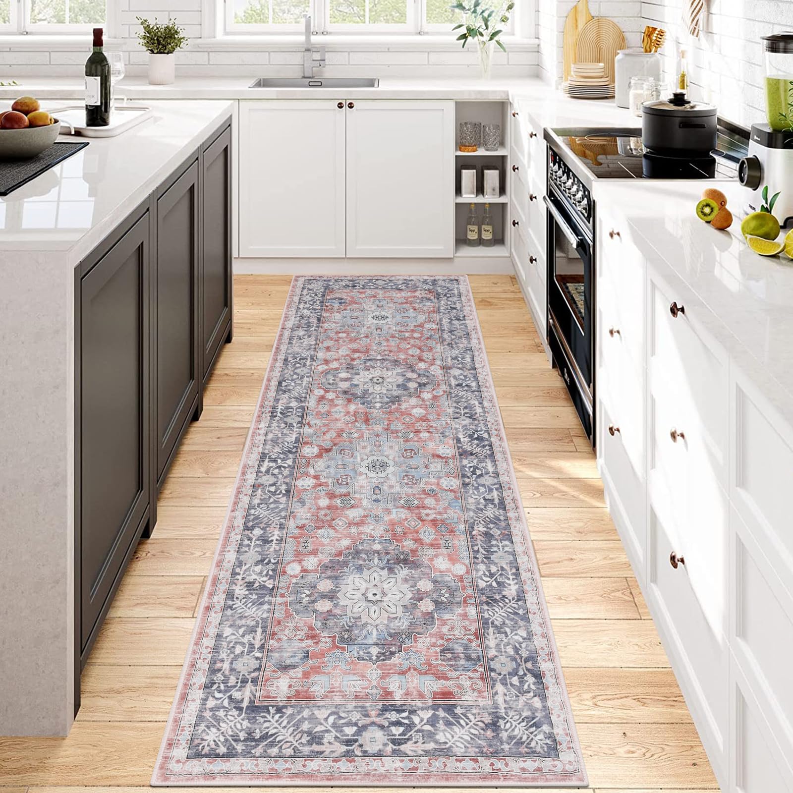 Pauwer Hallway Runner Rug 2'x6', Boho Washable Runner Rugs with Rubber ...