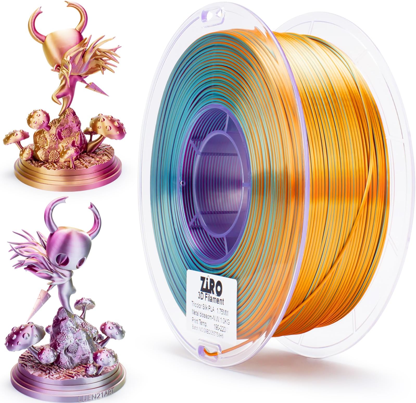 Amazon.com: ZIRO Silk 3-in-1 Color Change PLA Filament 1.75mm, Magic ...