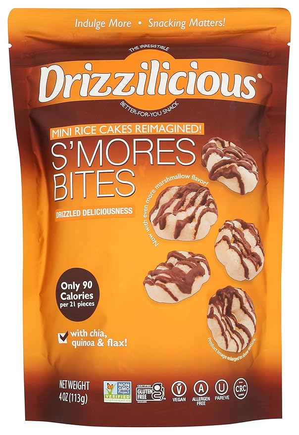 Amazon.com : Drizzilicious Crunchy Drizzle Bites S'Mores Gluten Free 4 ...