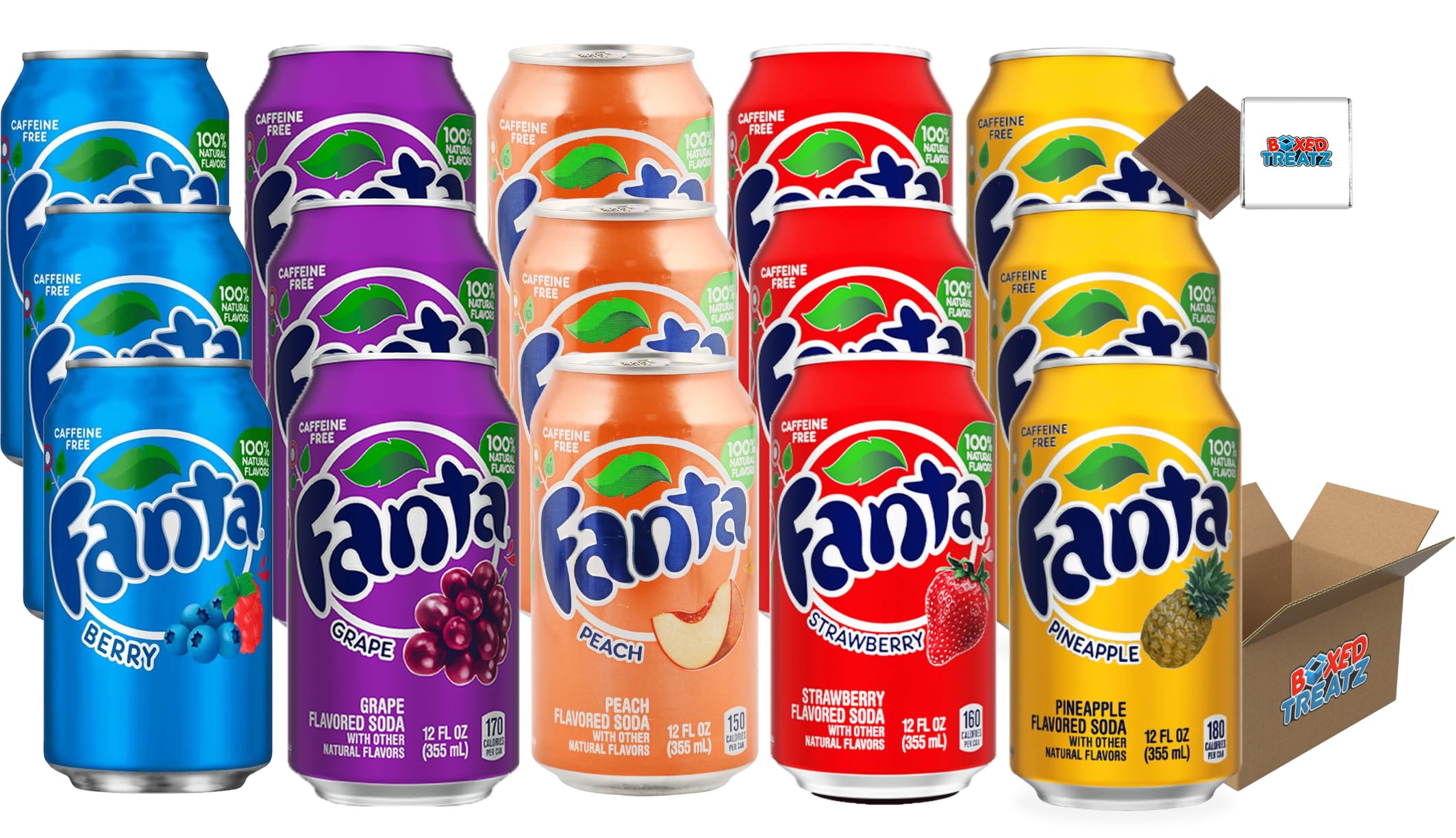 Fanta USA Variety Party Pack 12-24 Cans / 4 Flavours Randomly Sent: Grape, Peach, Strawberry ...