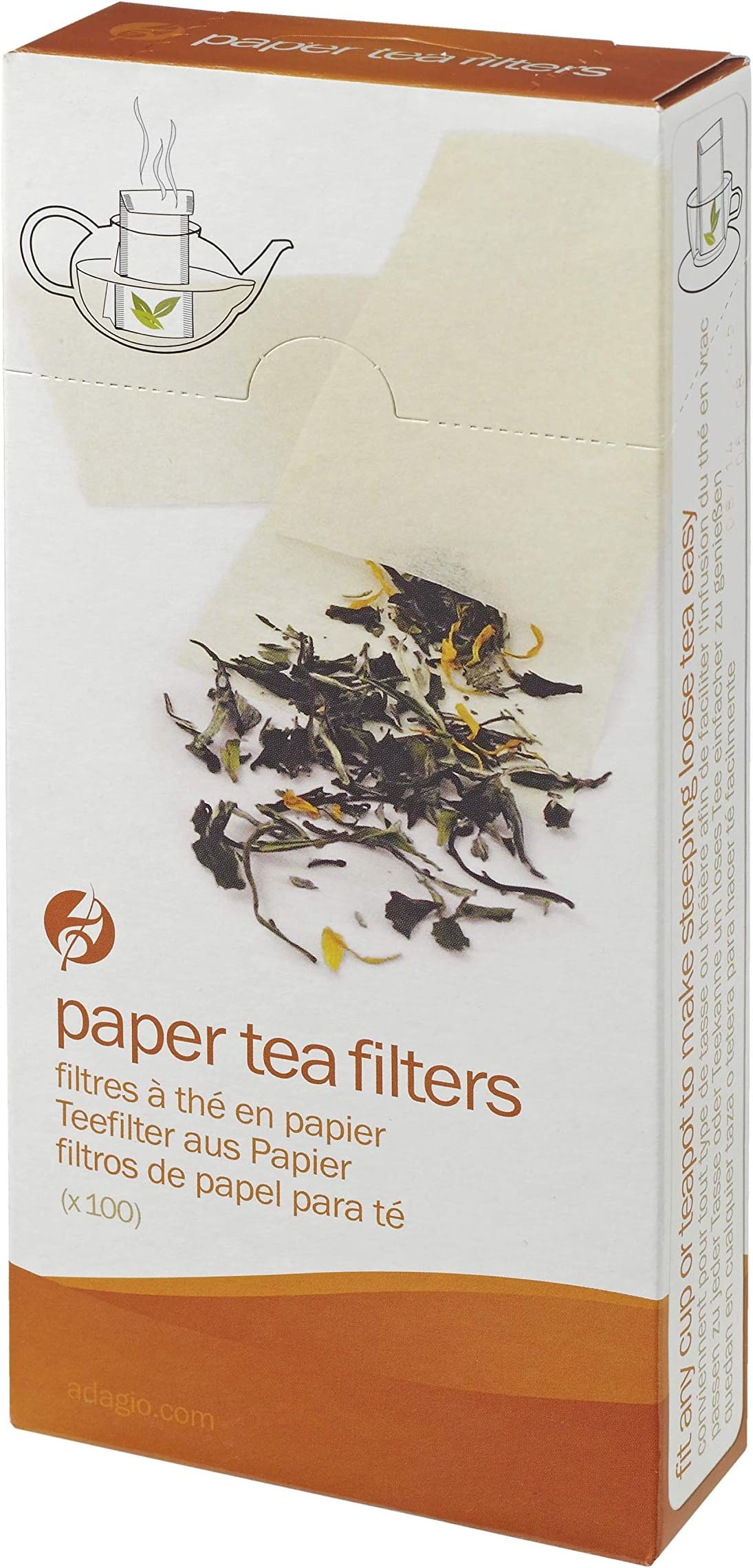 Amazon.com: Adagio Teas Paper Tea, 100 filters, White : Home & Kitchen