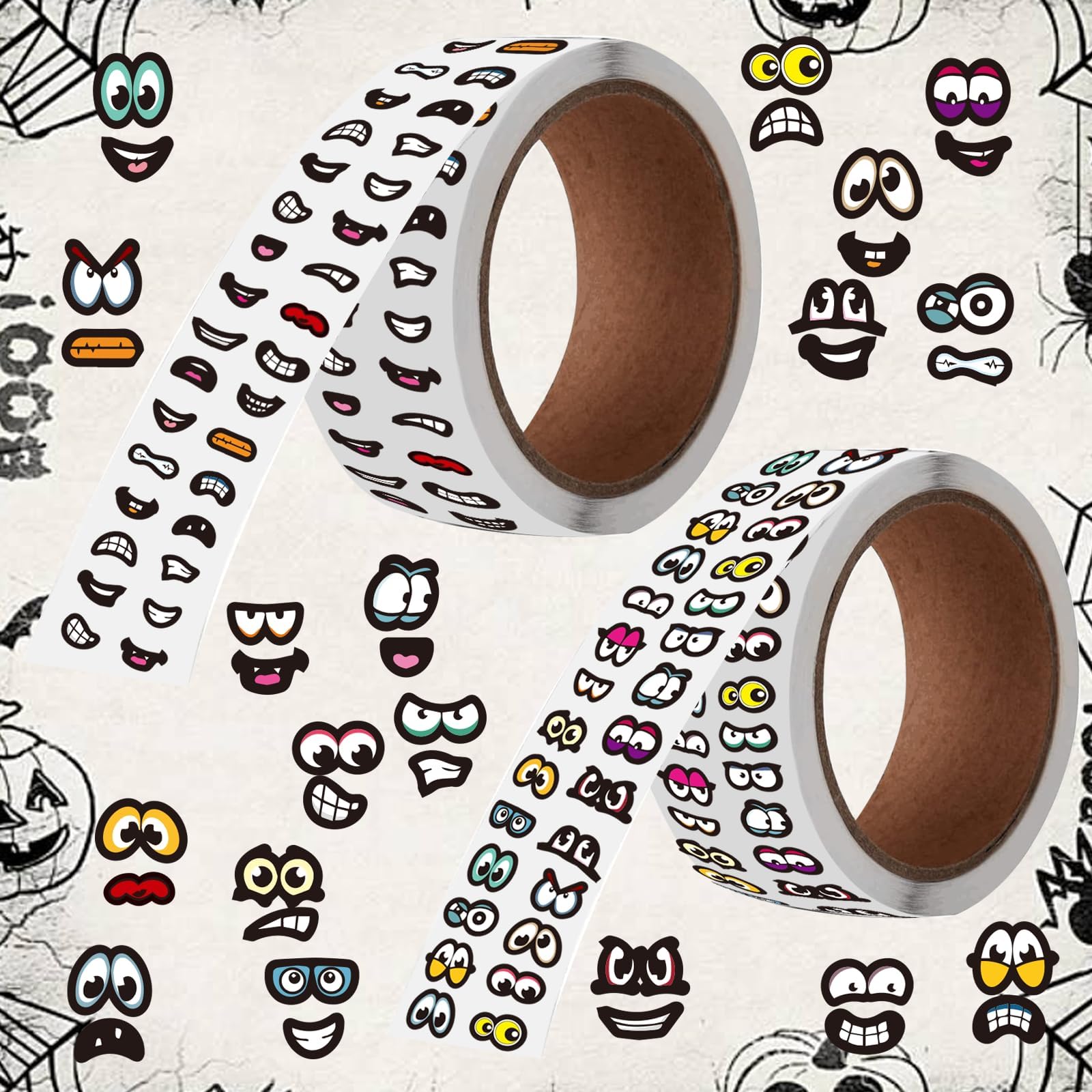 Amazon.com: 2000Pcs Halloween Stickers Mouth Eyes Stickers Cartoon ...