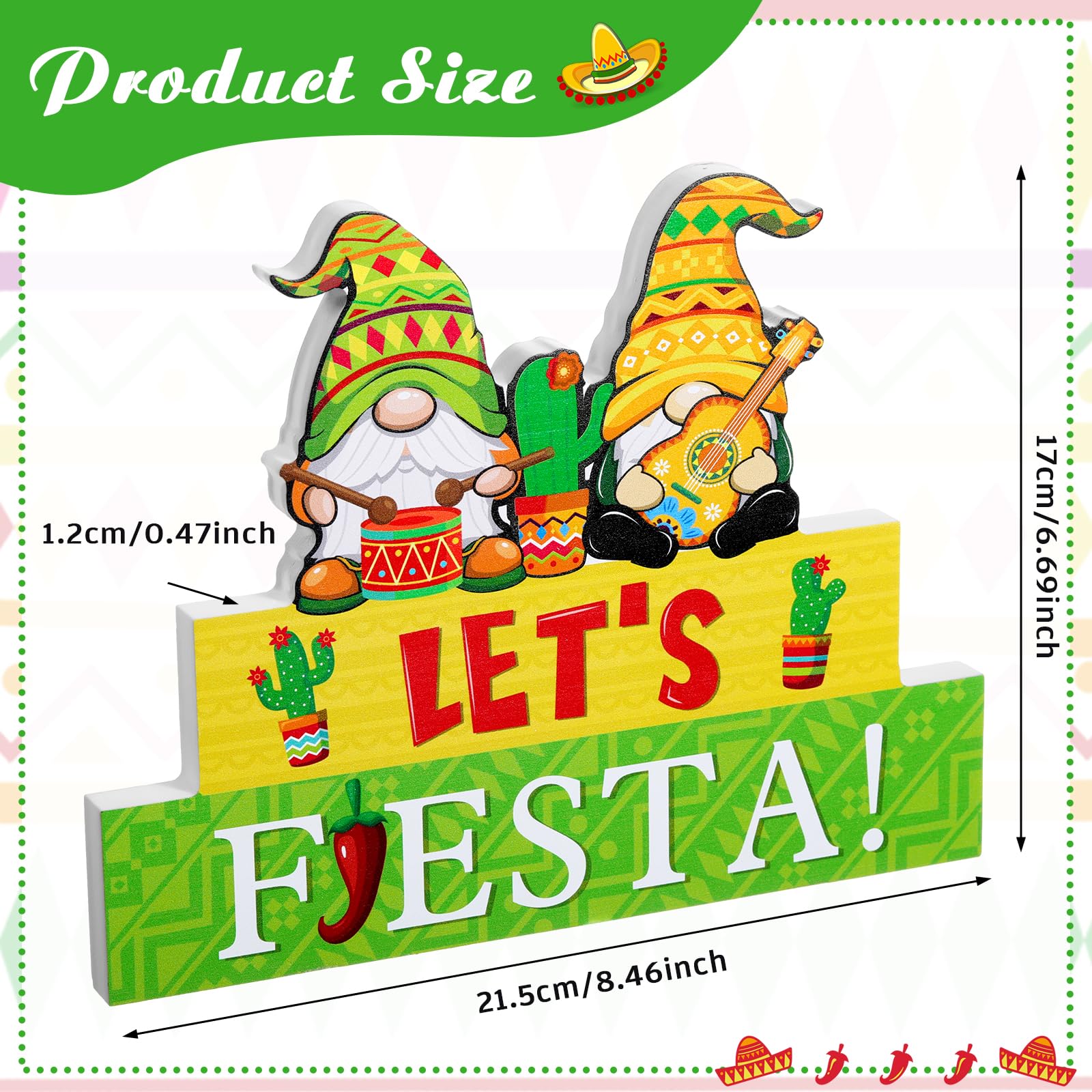 Snapklik.com : 3 Pcs Mexican Fiesta Wooden Table Centerpiece Sign ...