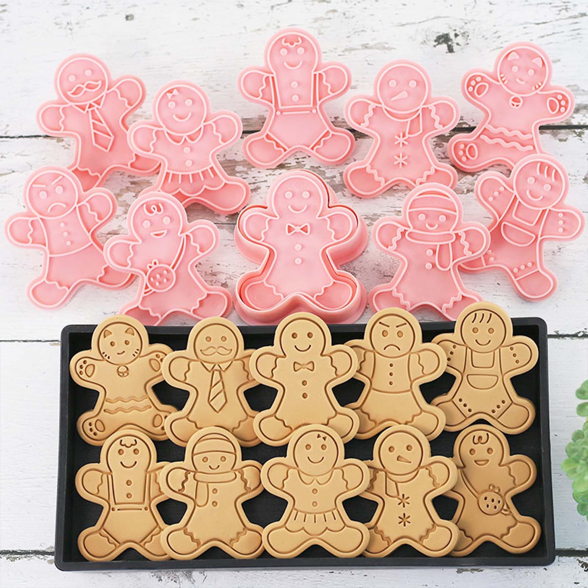 Amazon.com: Saktopdeco 8 Counts Gingerbread Metal Cookie Cutter Small ...