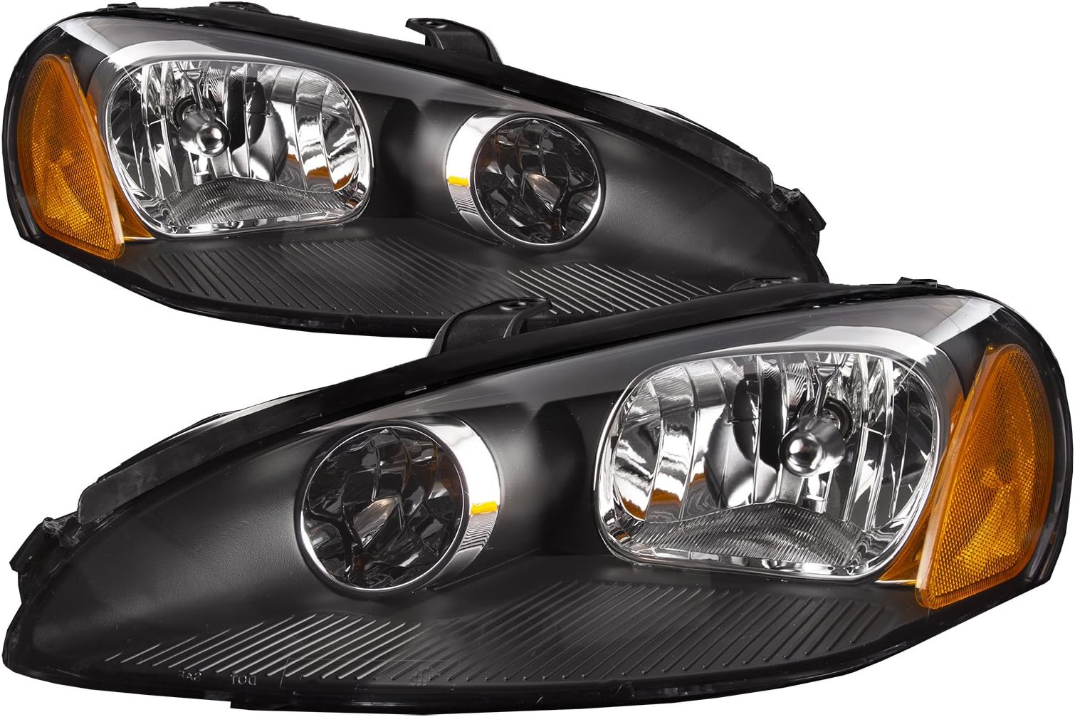 Amazon.com: HEADLIGHTSDEPOT Black Housing Halogen Headlight Compatible ...
