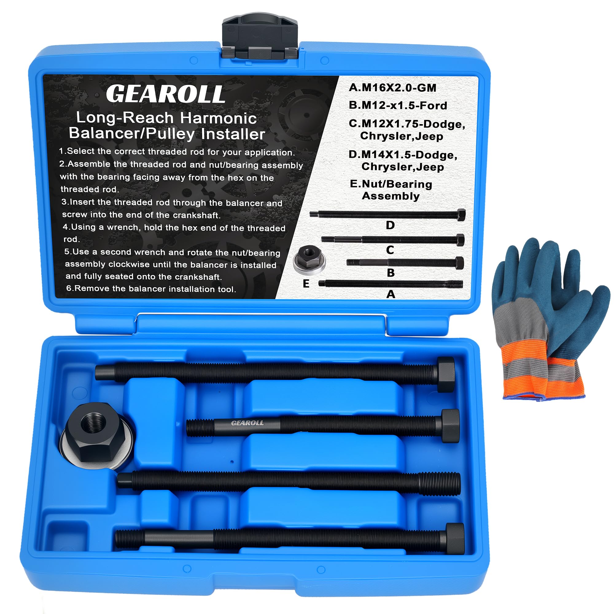 Snapklik.com : 5Pcs Harmonic Balancer Installer Tool Set, Long Reach ...