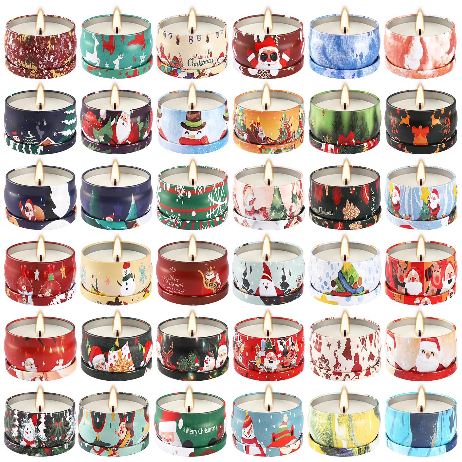 Amazon.com: 36Pack Christmas Scented Candles Sets,Long Burning,2.5oz ...