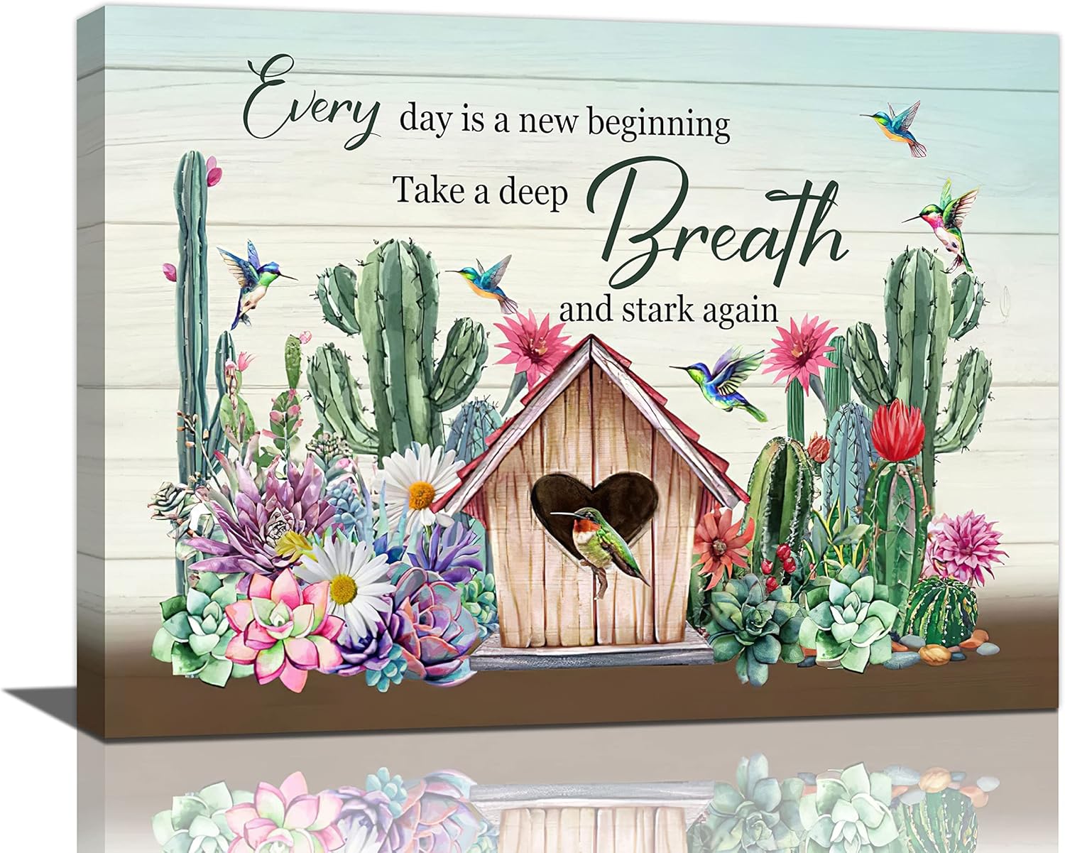 Amazon.com: Succulent Cactus Wall Art Farmhouse Cactus Bathroom Wall ...