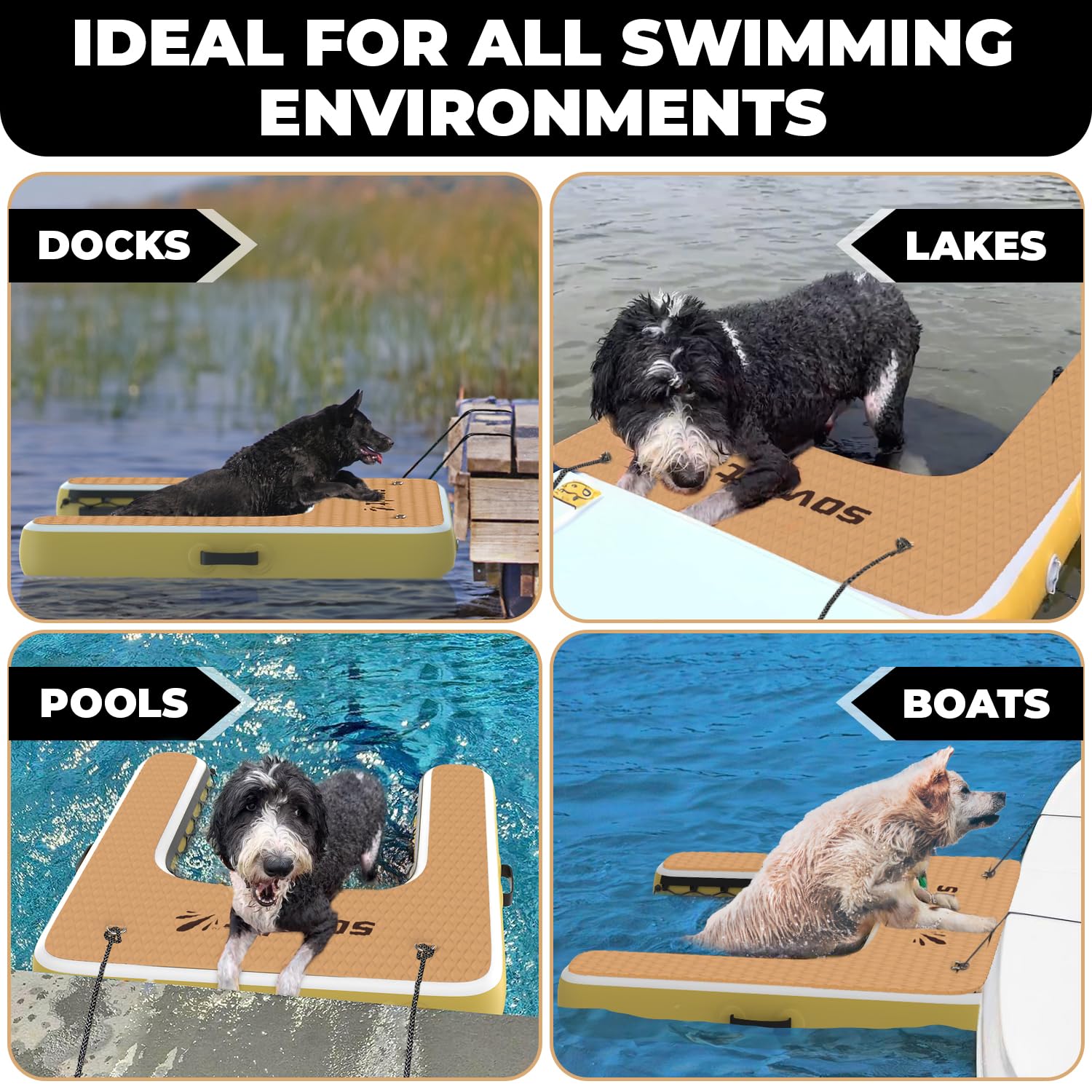 Dog Ladder For Boat AWSUM Inflatable Dog Water Ramp - 60"x40" Floating ...