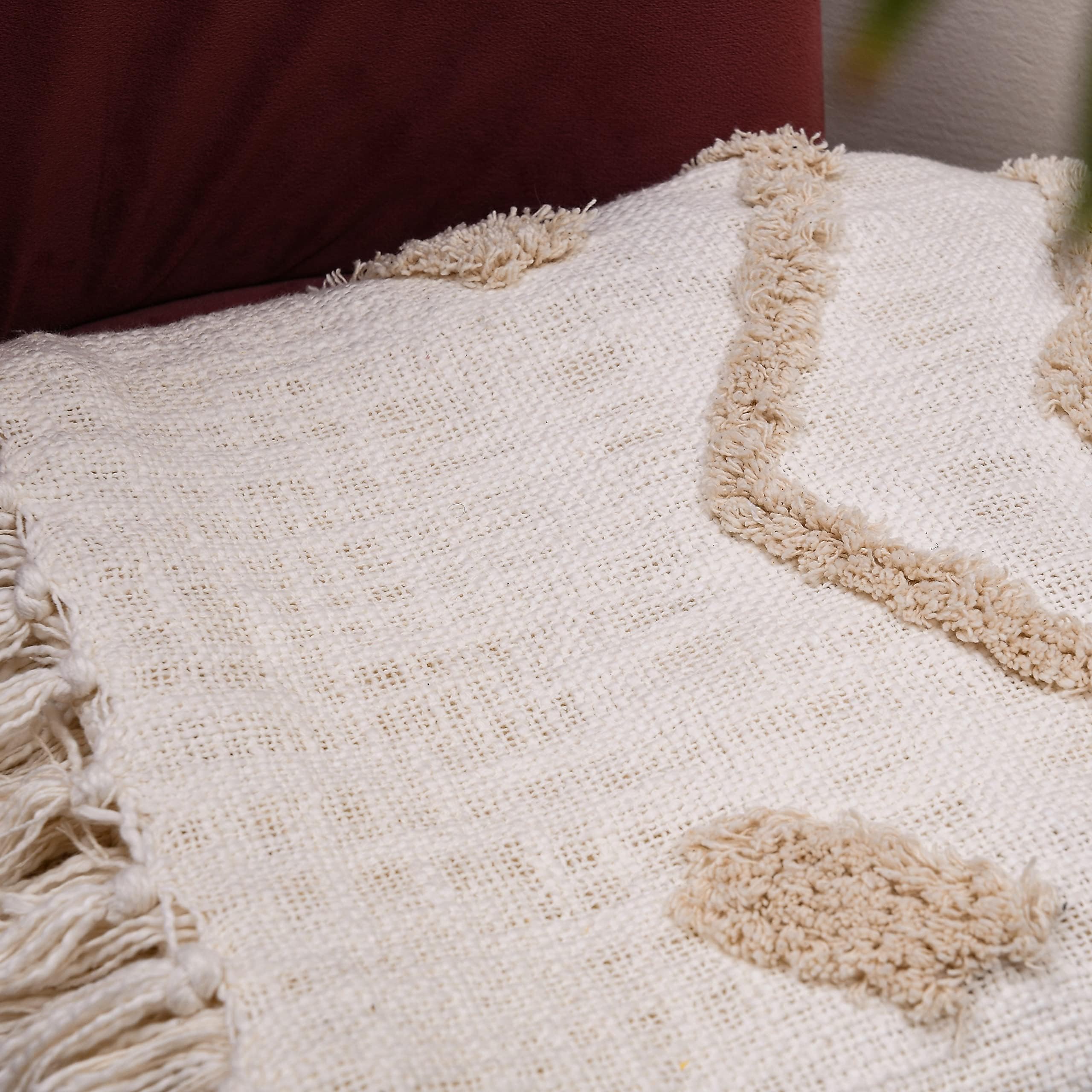 SAJAVAT HOME Hand-Knitted Pure Cotton Sofa Throw | Soft and Cozy ...