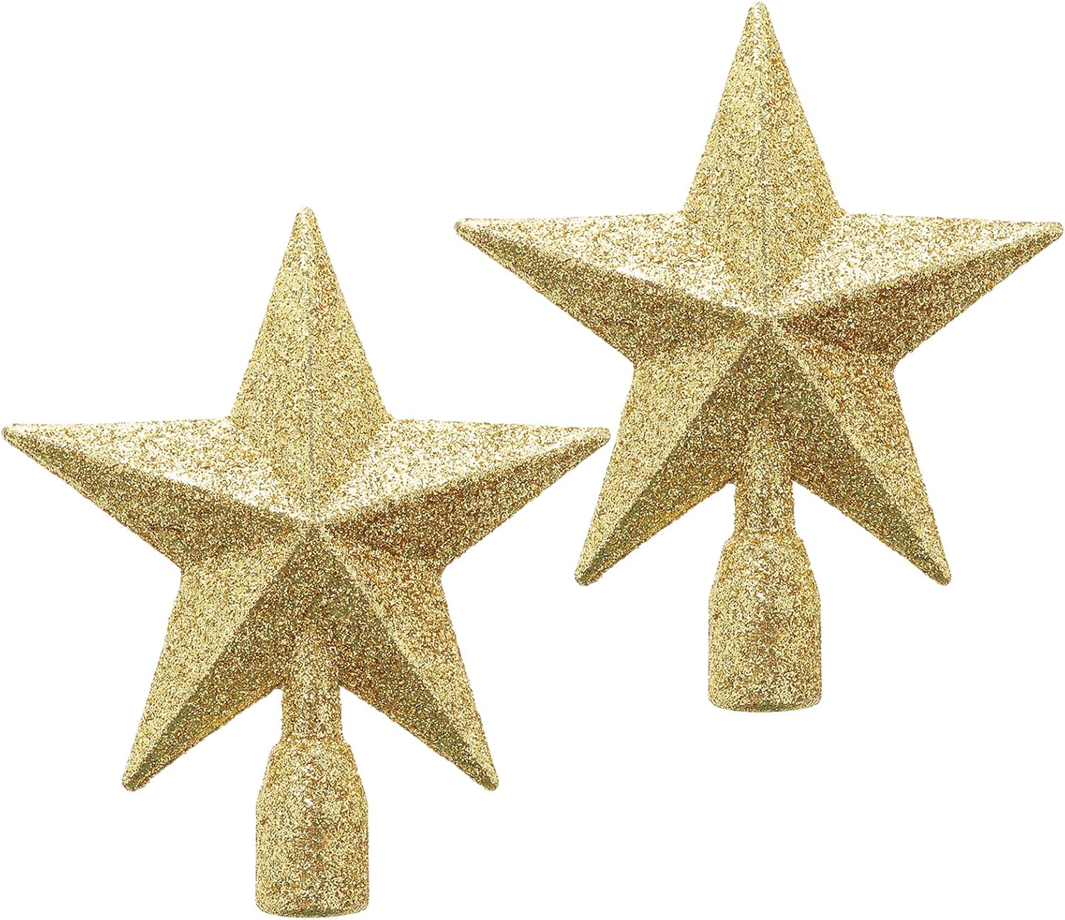 Amazon.com: ElevateTech 2Pcs 4 Inch Glitter Star Tree Topper Christmas ...