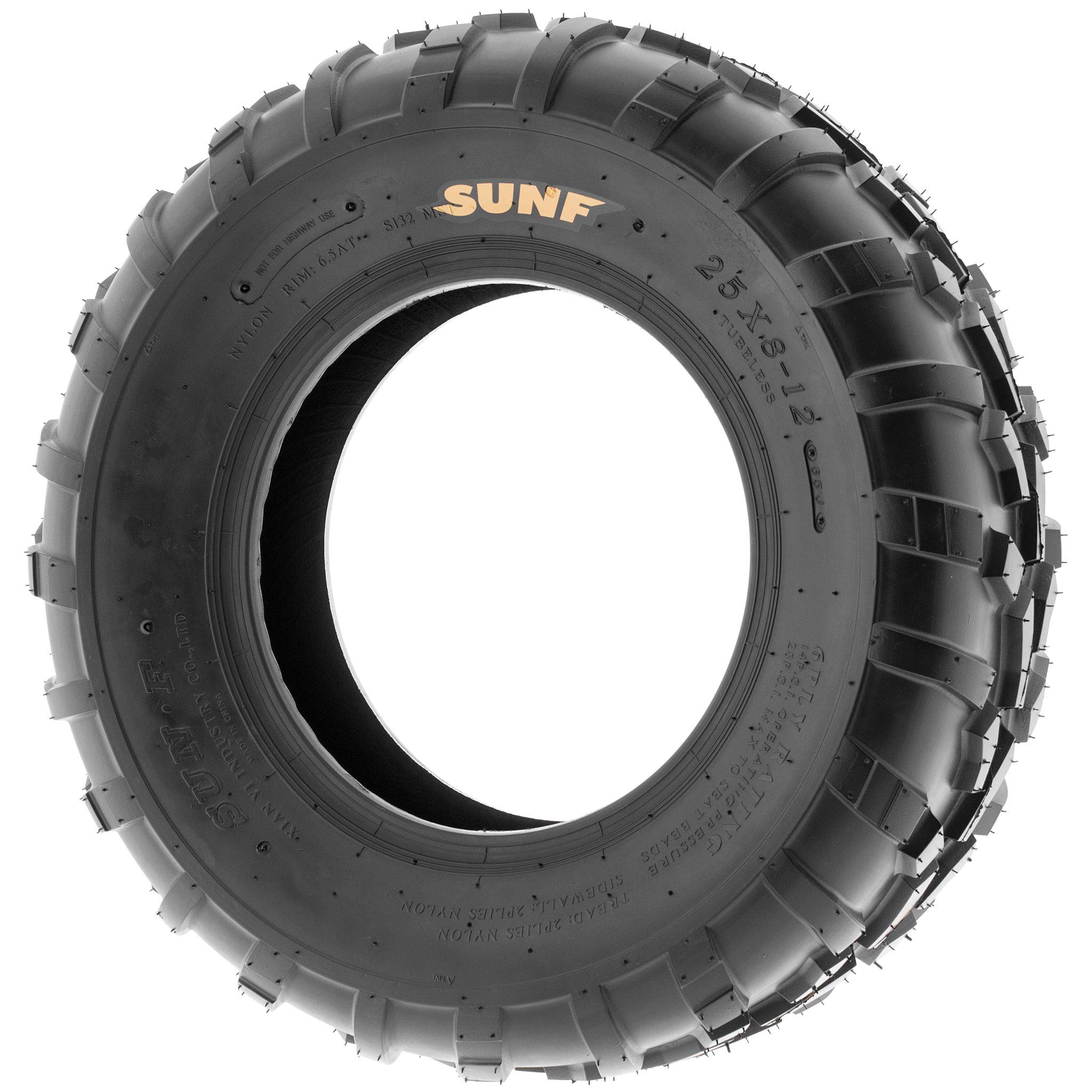 ATV Tire SunF A010 ATV/UTV Tire - 25x8-12, 6PR, Directional Knobby ...