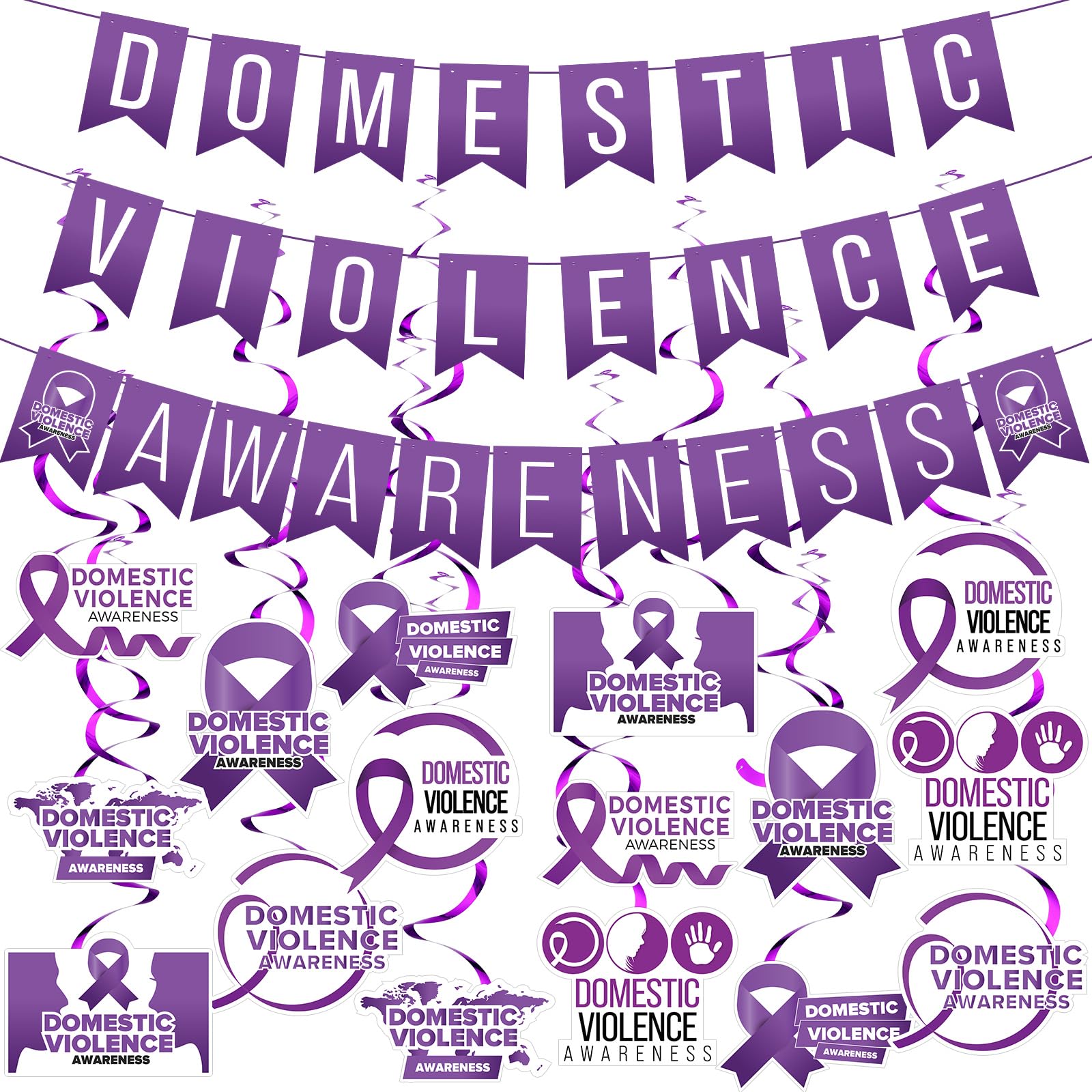 Amazon.com: Affrolling 35 Pcs Domestic Violence Awareness Month ...