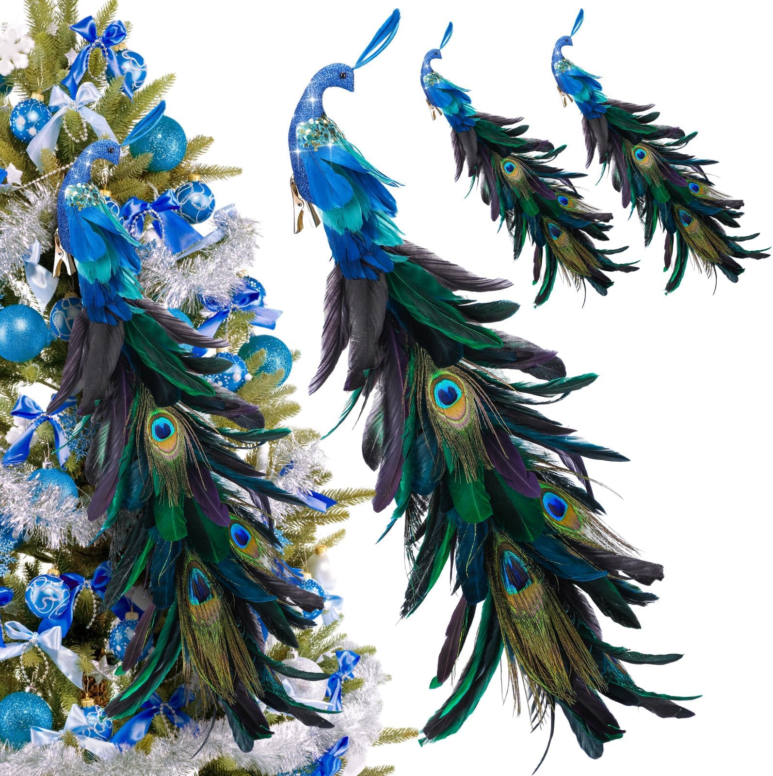 Amazon.com: Cloisonne Peacock Ornament - Blown Glass Ball Christmas ...