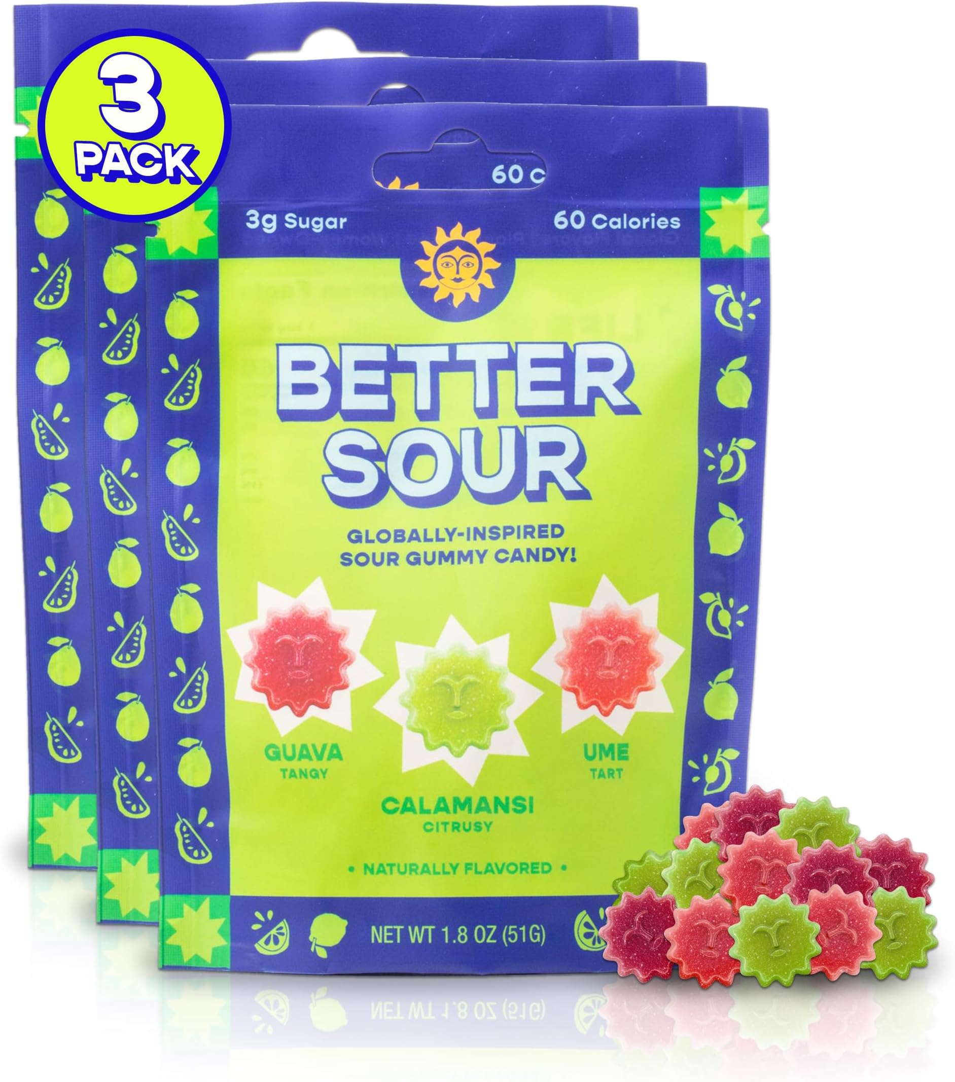 Amazon.com : Better Sour Gummies - Guava, Calamansi, Ume - Naturally ...