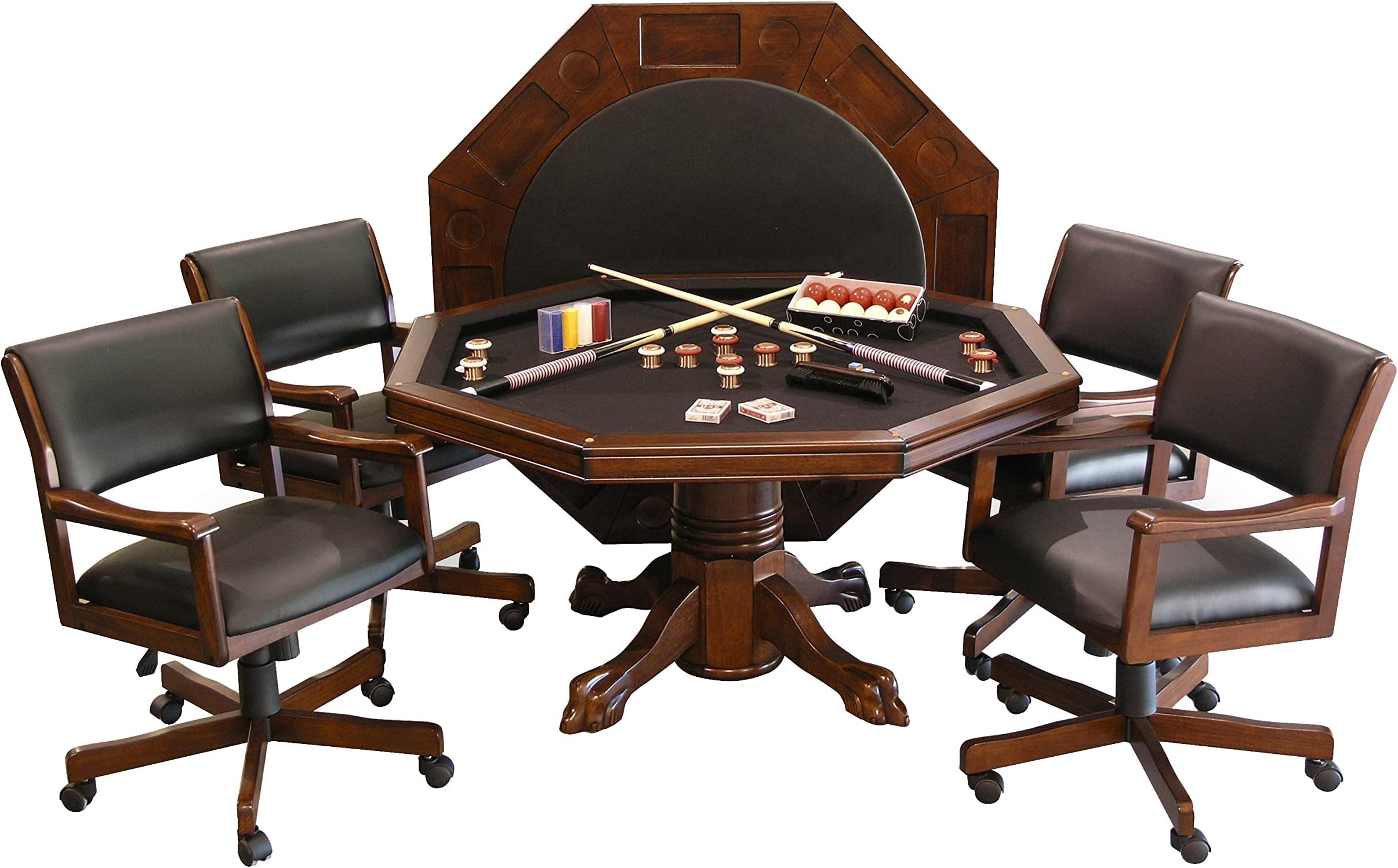 Amazon.com: Empire USA Blaze Poker Game & Dining Table Set w/ 4-6 Game ...