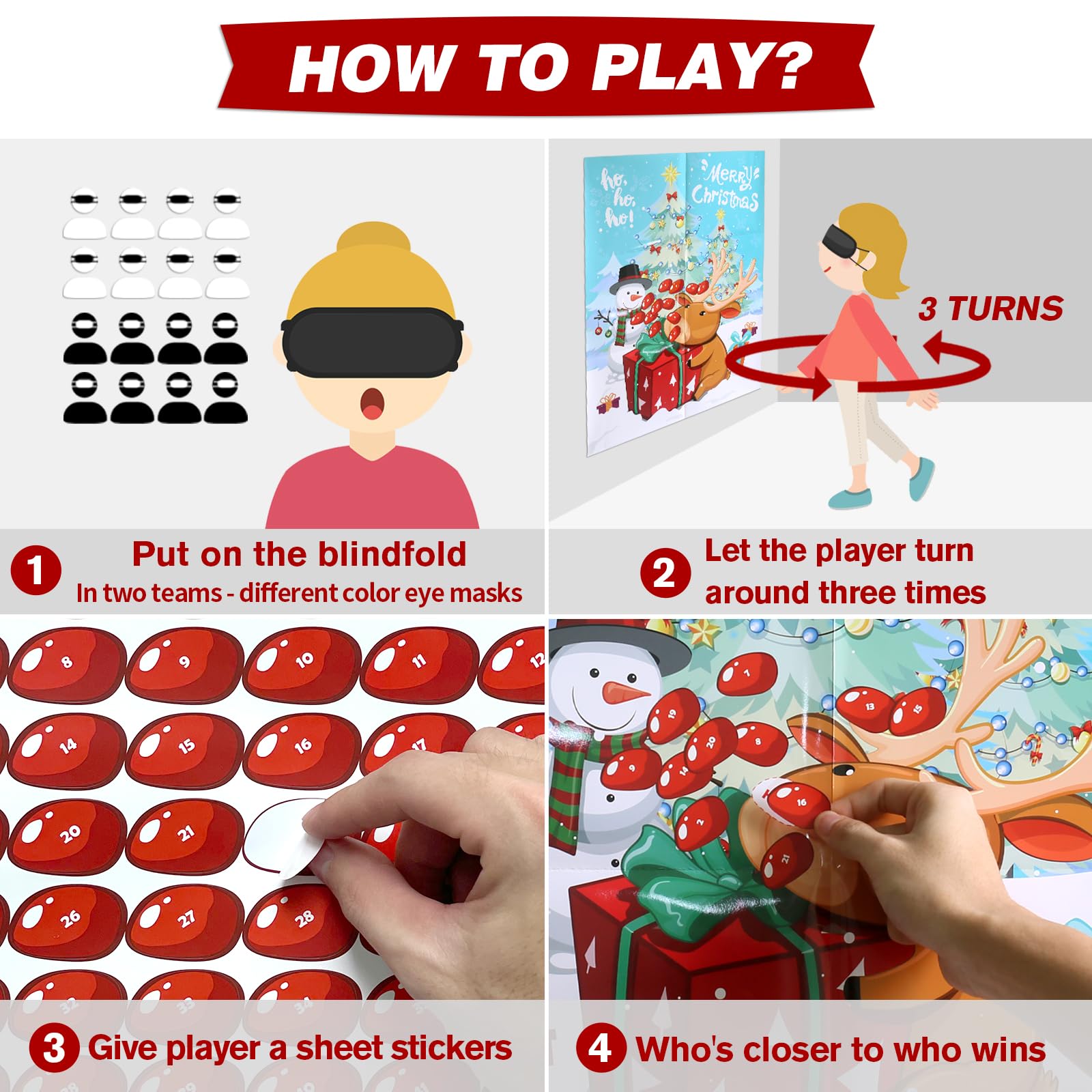 Snapklik.com : Christmas Party Games, Pin The Nose On The Reindeer ...