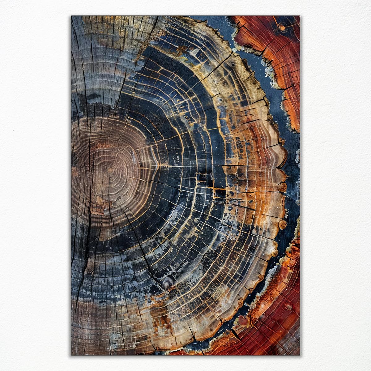 Amazon.com: Abstract Colorful Tree Ring Wall Art, Minimalist Tree Stump ...
