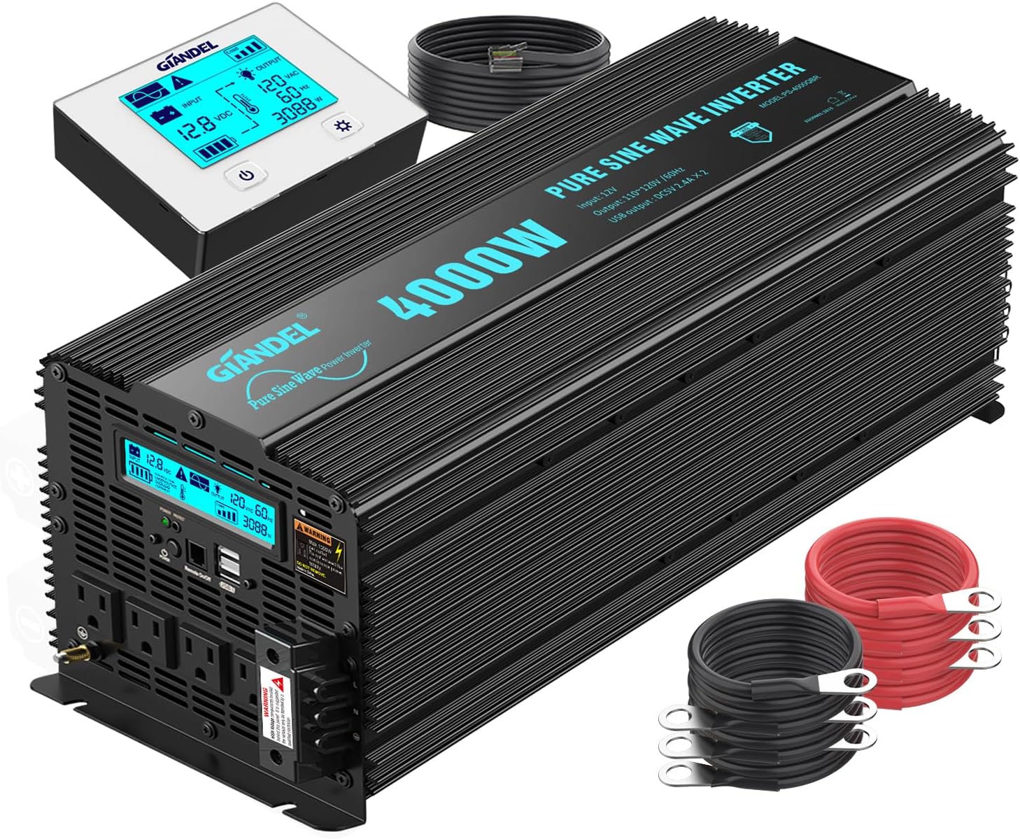 Amazon.com: Pure sine Wave Inverter DC 12V Input and AC 110V Output ...