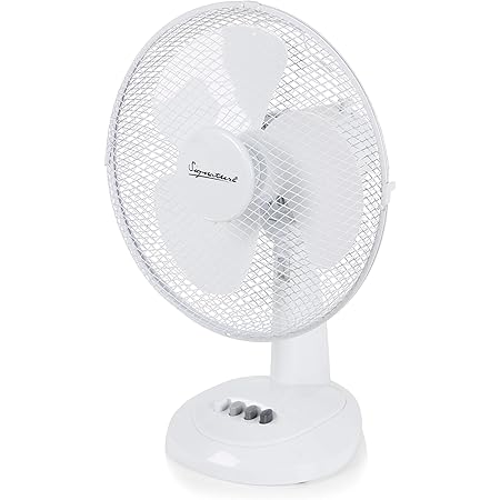 Signature S40009 Portable 12 Inch Oscillating Desk Fan with Adjustable ...