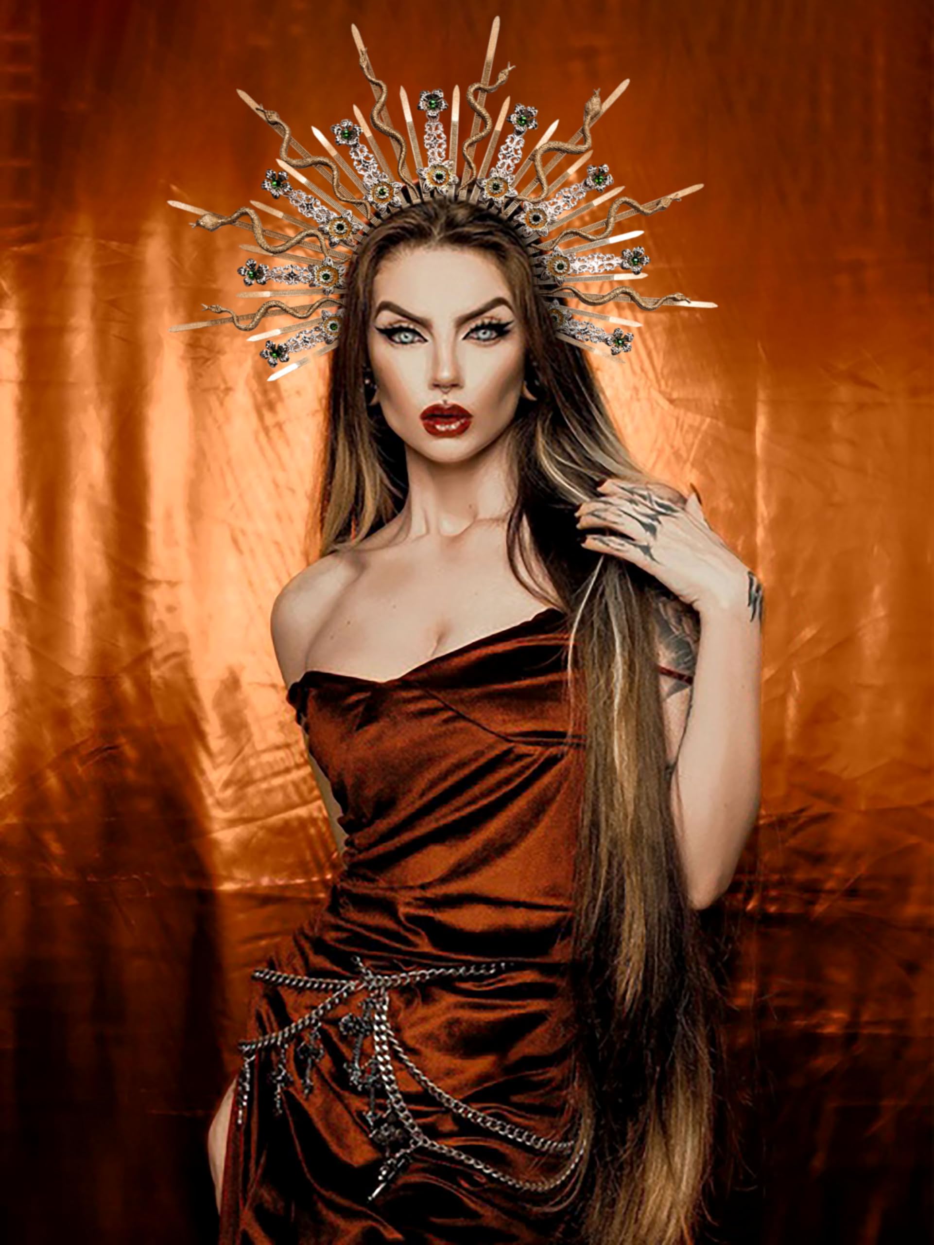 Snapklik.com : Bronze Medusa Headband Medusa Headdress Medusa Crown Of ...