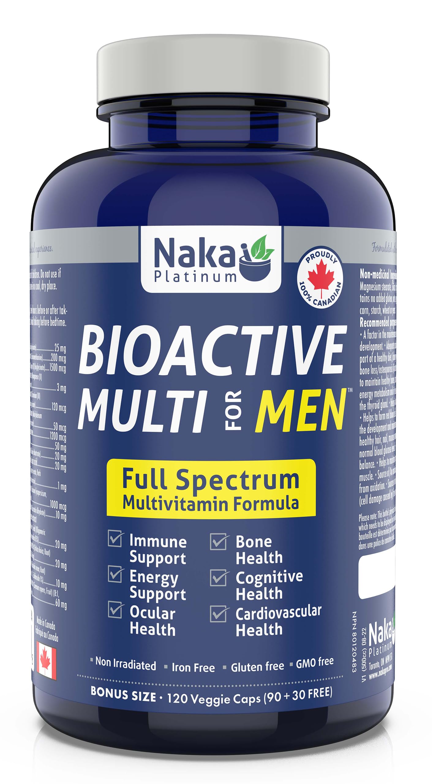 🇨🇦 120 vcaps Bioactive Multi for Men, Full Spectrum, Multivitamin ...