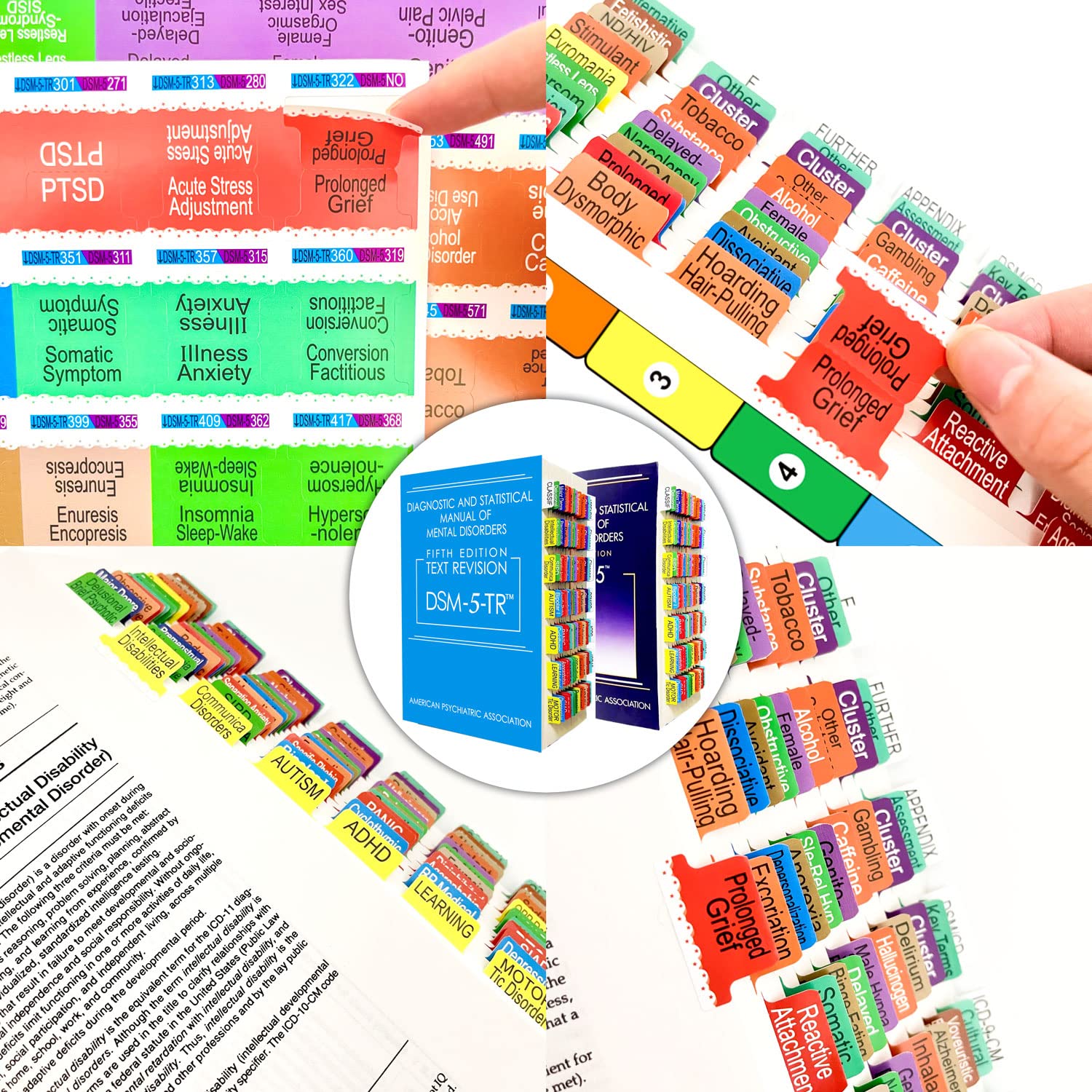 Snapklik.com : DSM-5-TR Index Tabs, 96 Laminated DSM V TR Tabs And 12 ...