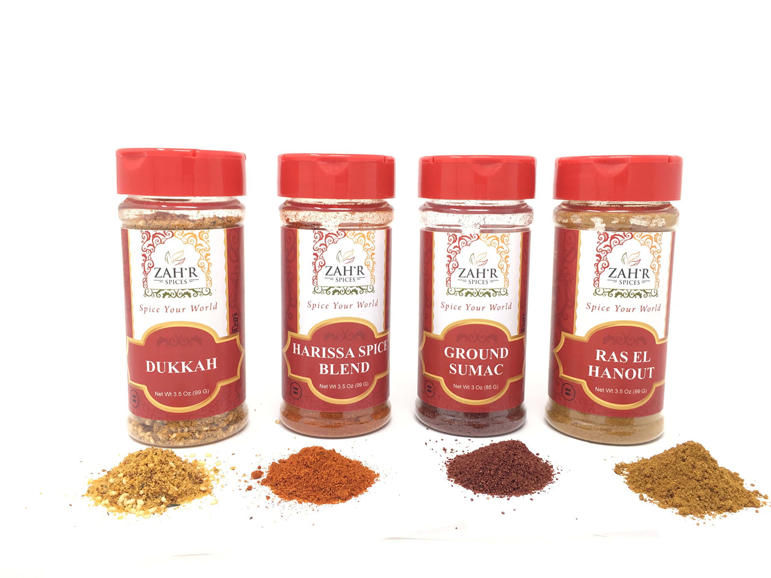 Buy Zah'r Spices North African Four Spice Variety Pack - Harissa ...