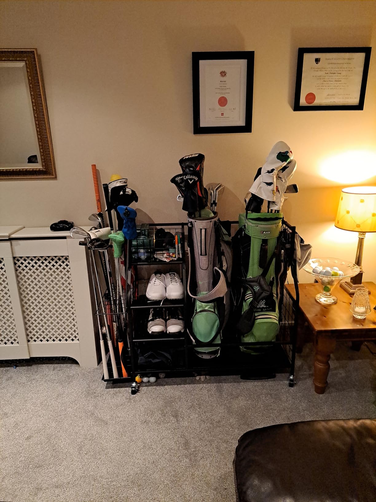 yamato Golf Storage Rack Golf Club Organisers With Wheels - Extra Large ...