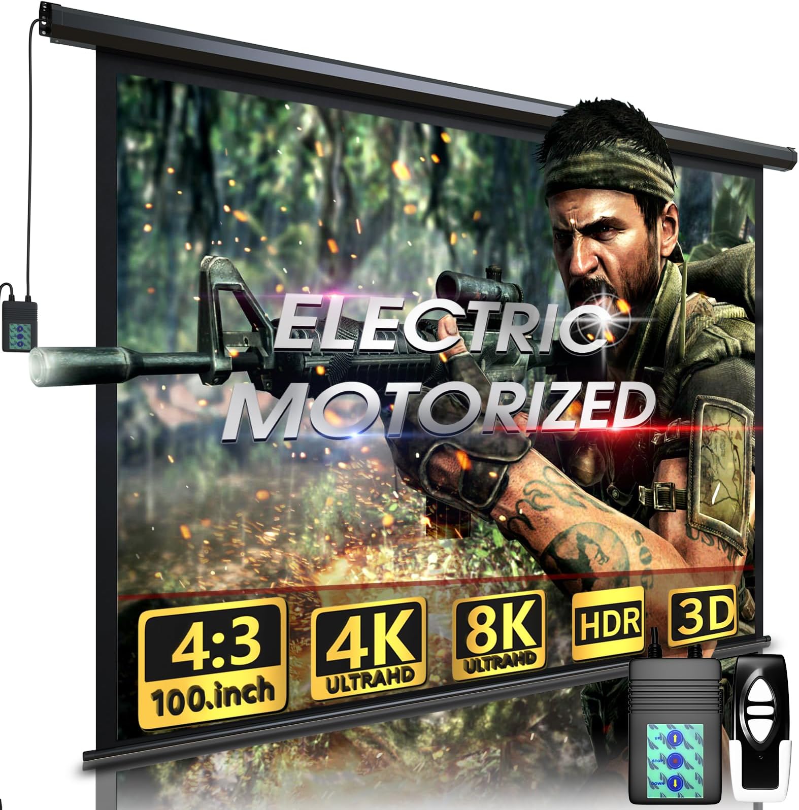 Amazon.com: Motorized Projector Screen - Indoor and Outdoor Movies ...