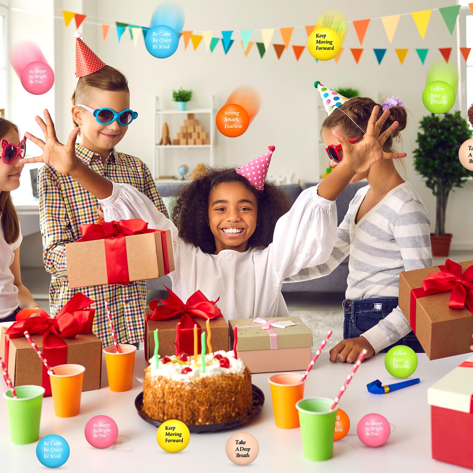 Jenaai 100 Pcs Stress Balls Motivational Anxiety Stress Relief Ball ...