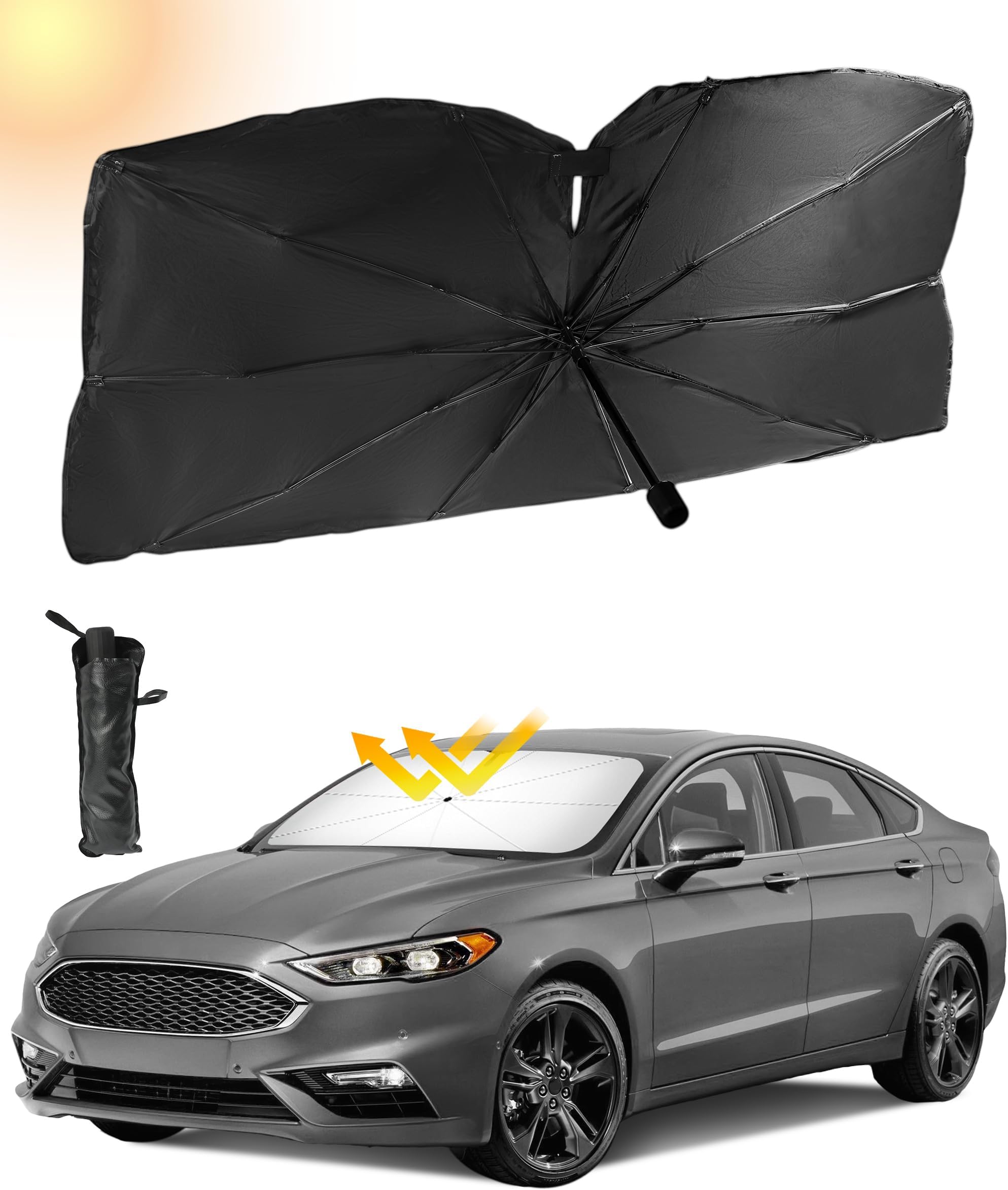 Amazon.com: RACOONA Car Window Shades,Car Sun Shade,Foldable Car ...