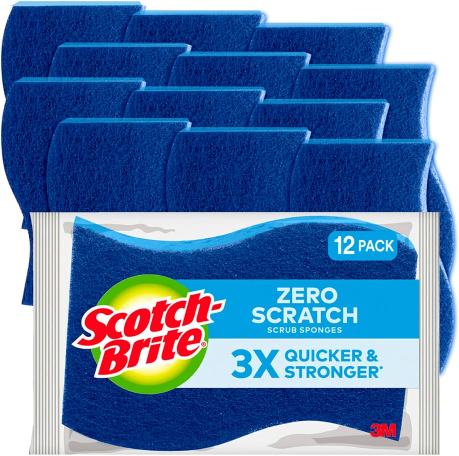 Scotch-Brite Zero Scratch Scrub Sponge, 12 Kitchen Sponges for Cleaning ...