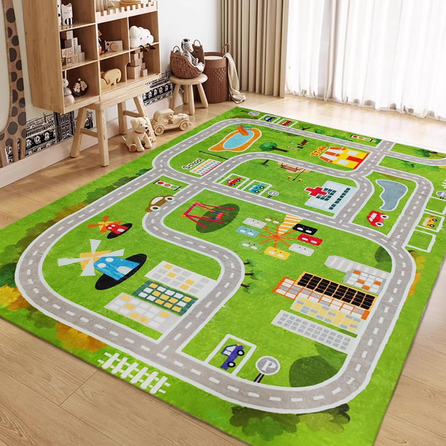 Amazon.com: USTIDE Playroom Rug Play Carpet 5'x 7' Large Educational ...