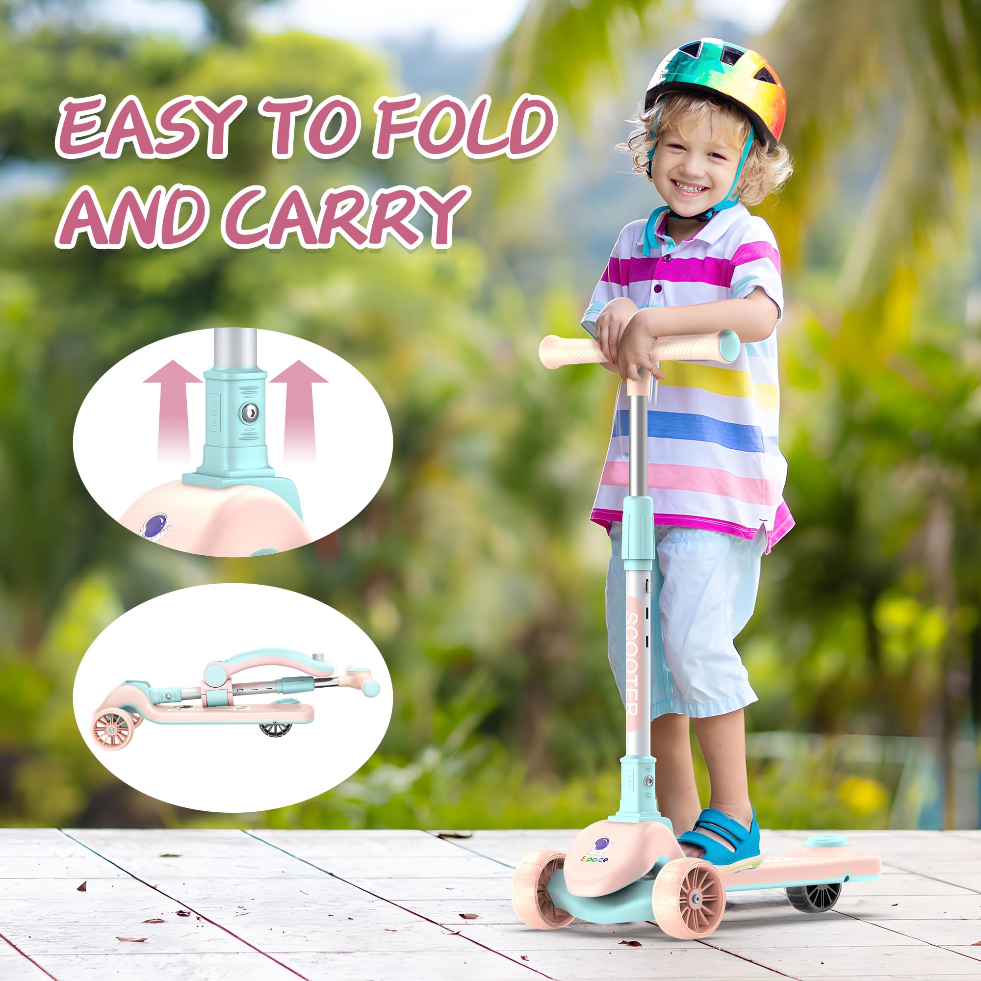Snapklik.com : Kids Kick Scooter, LED Lighted Wheels And 3 Adjustable ...