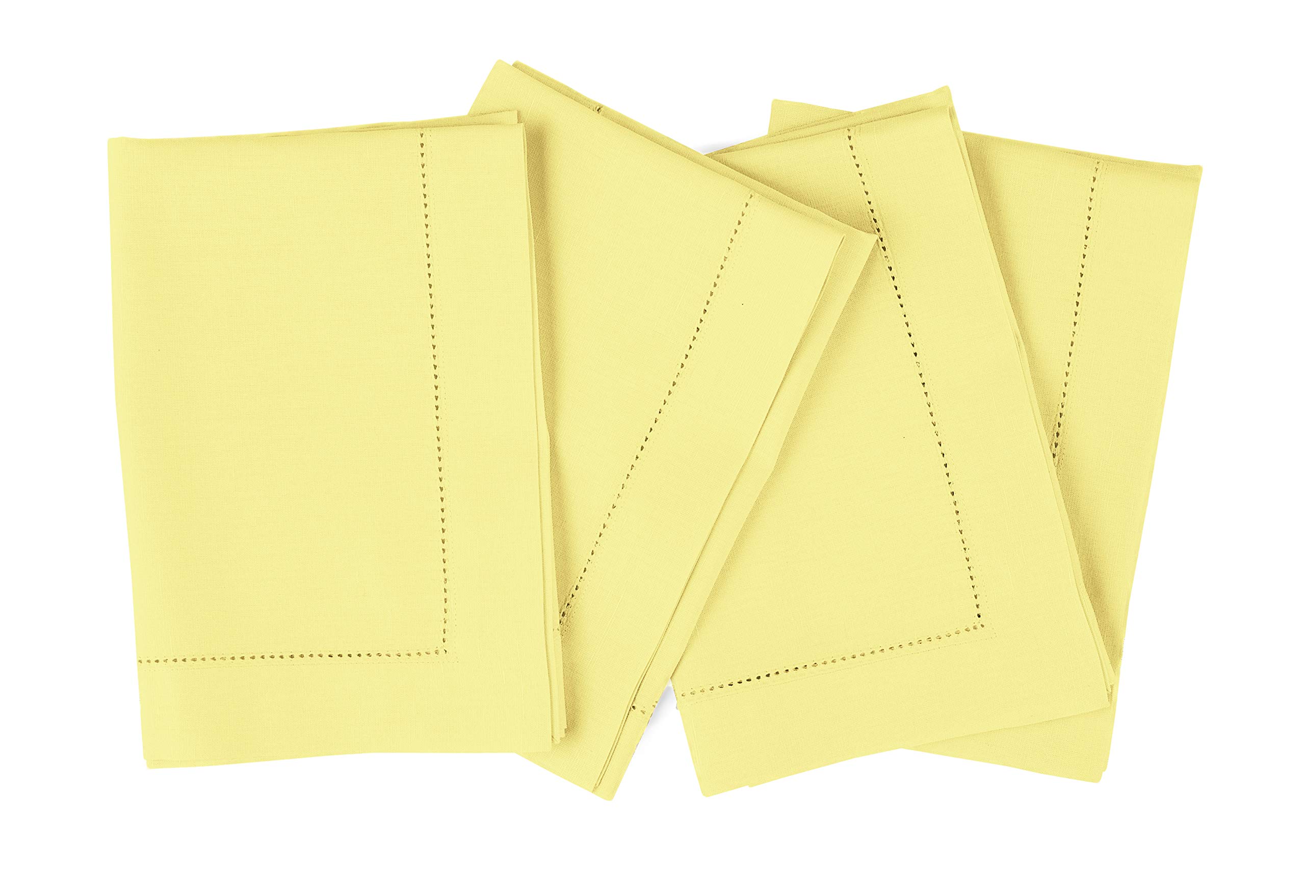 Amazon.com: Solino Home Yellow Cloth Napkins Set of 4 – Cotton Linen ...