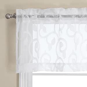 Amazon.com: OWENIE Furman White Sheer Curtains Valances for Windows, Small Short Sheer Curtains ...
