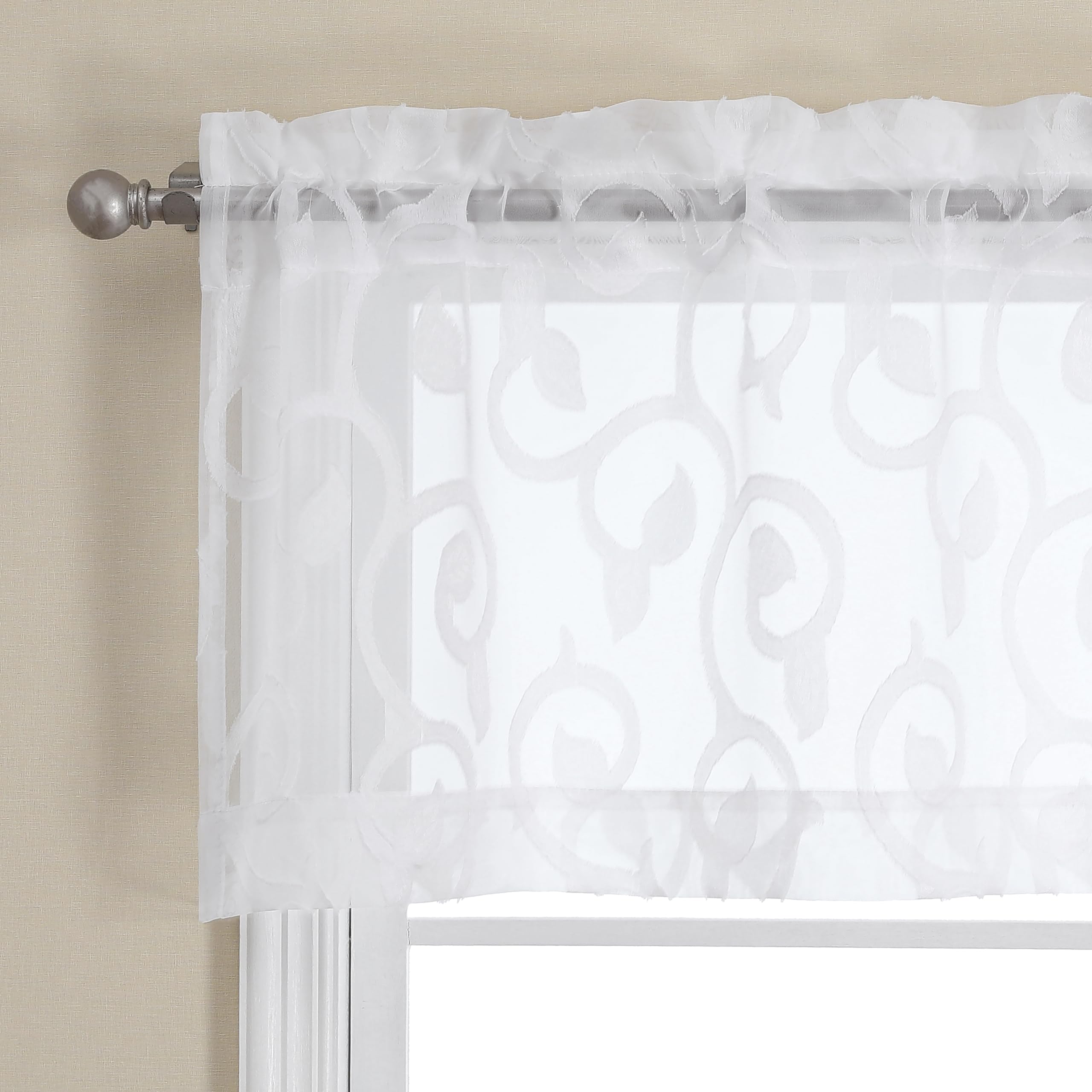Amazon.com: OWENIE Furman White Sheer Curtains Valances for Windows ...